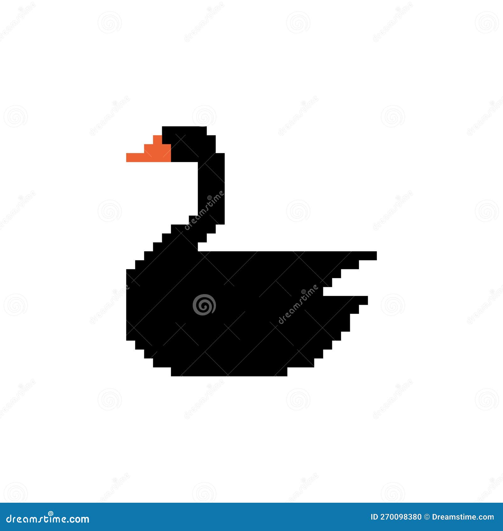 Black Swan Pixel Art. 8 Bit Pixelated Vector Illustration Stock Vector ...