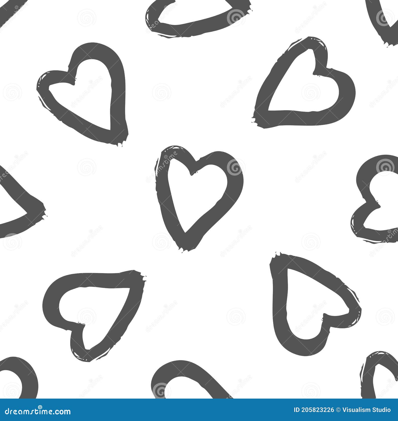 Black Sweet Cute Pattern with Sweet Love Heart and Abstract Edge ...