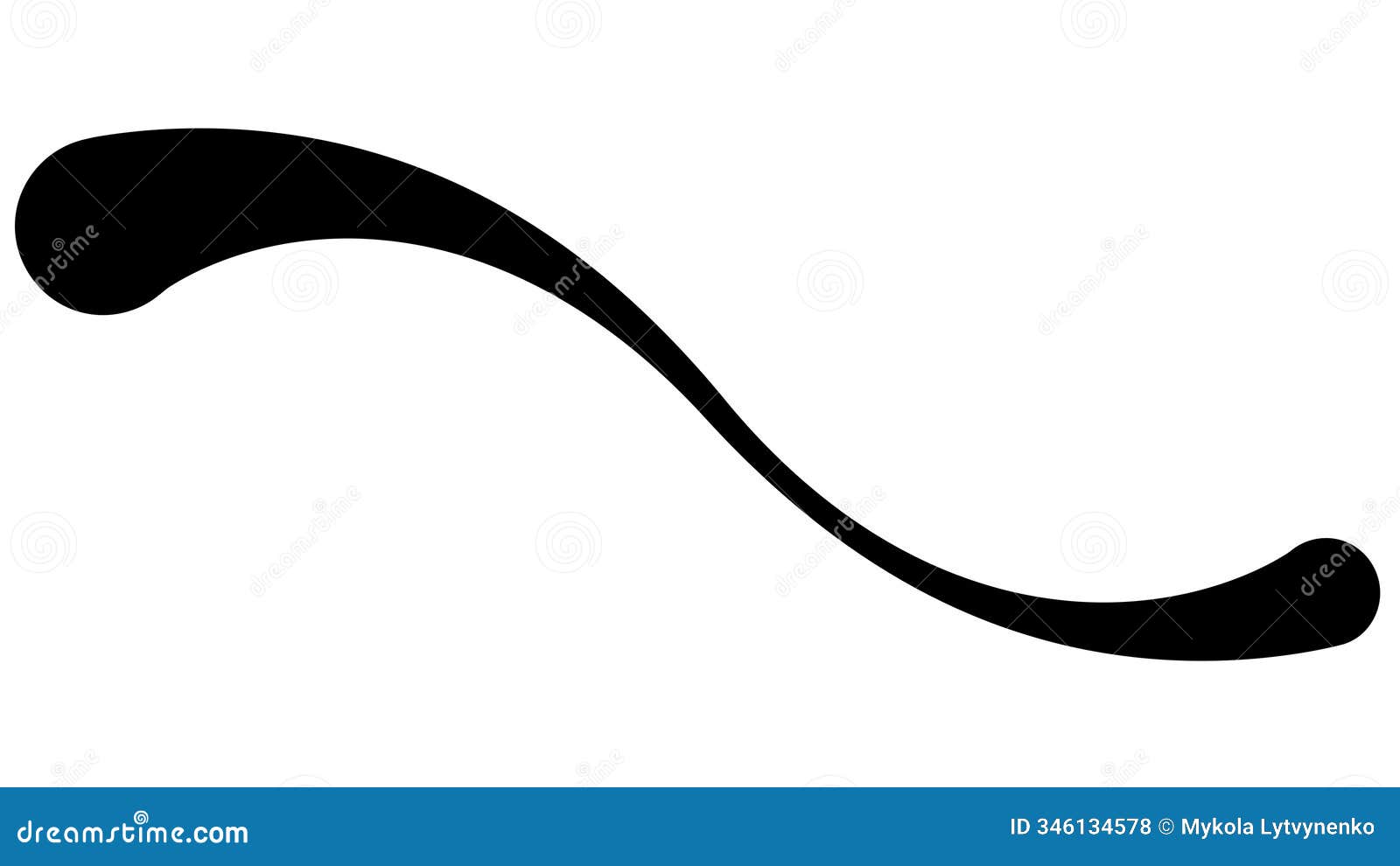 Black Swirl, Curve Swirl Shape Line, Dynamic Calligraphy Curl Stock ...