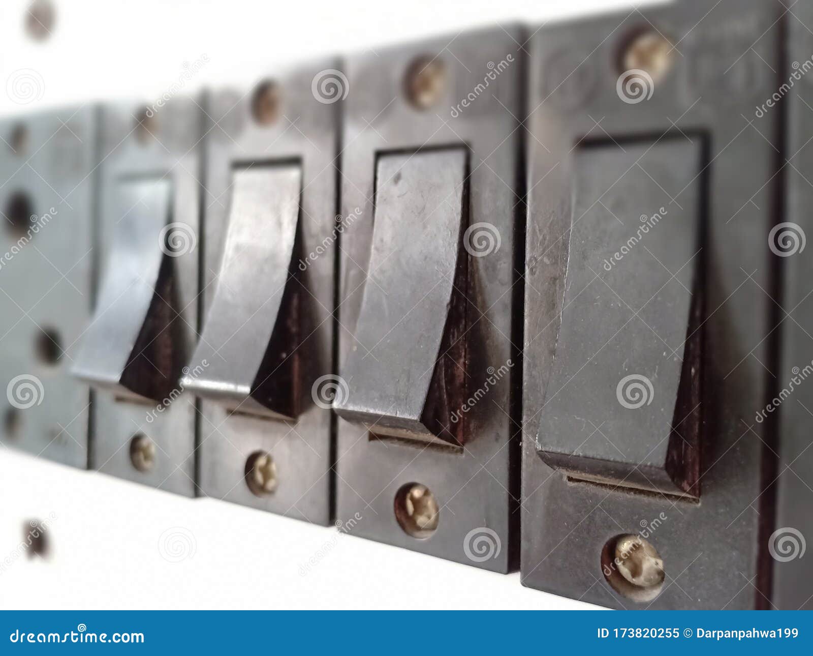 Black Switch Board with Off Switches Stock Image - Image of switch ...