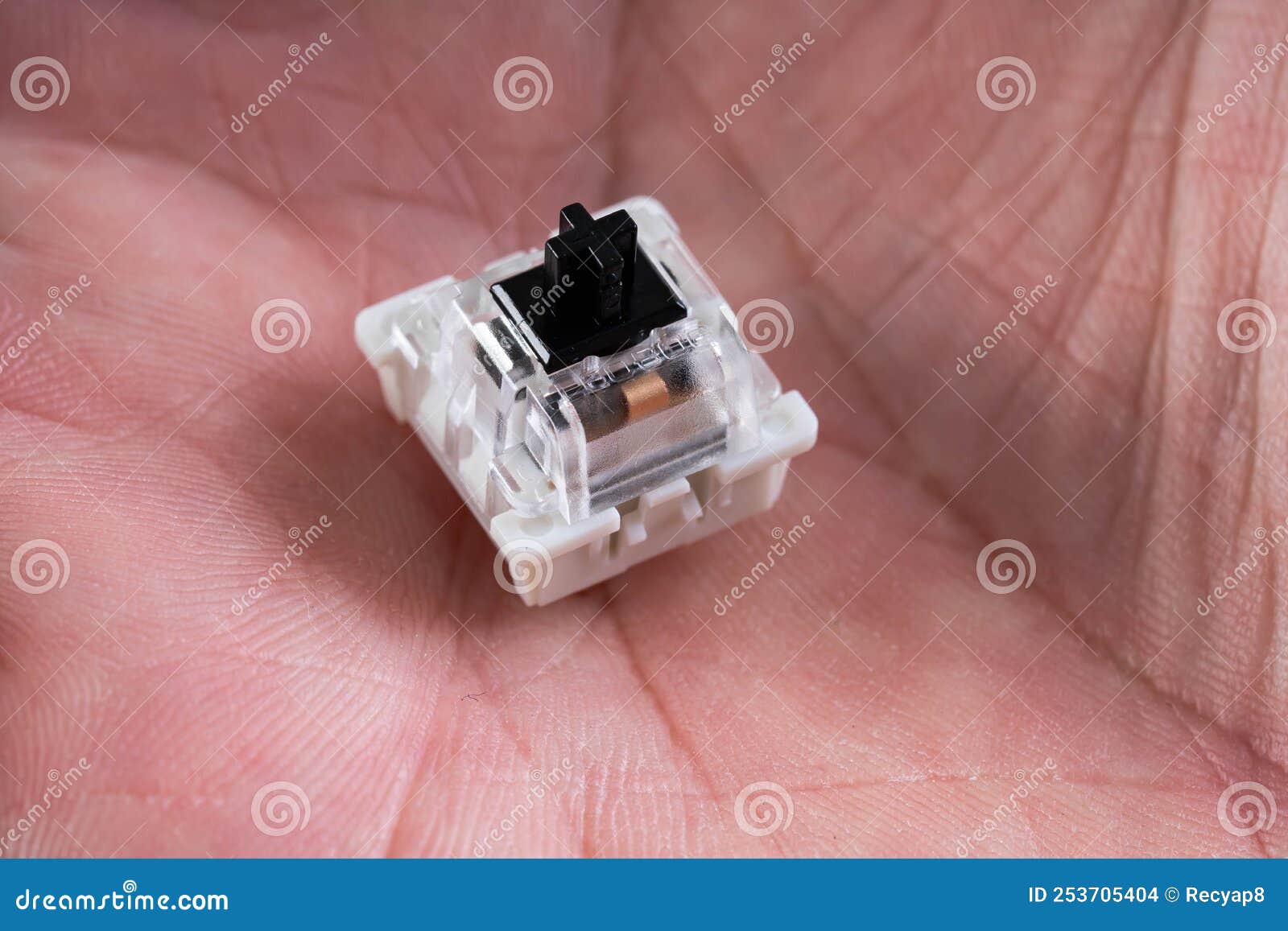 A Black Switch Mechanical Keyboard on the Palm of a Hand Stock Photo ...