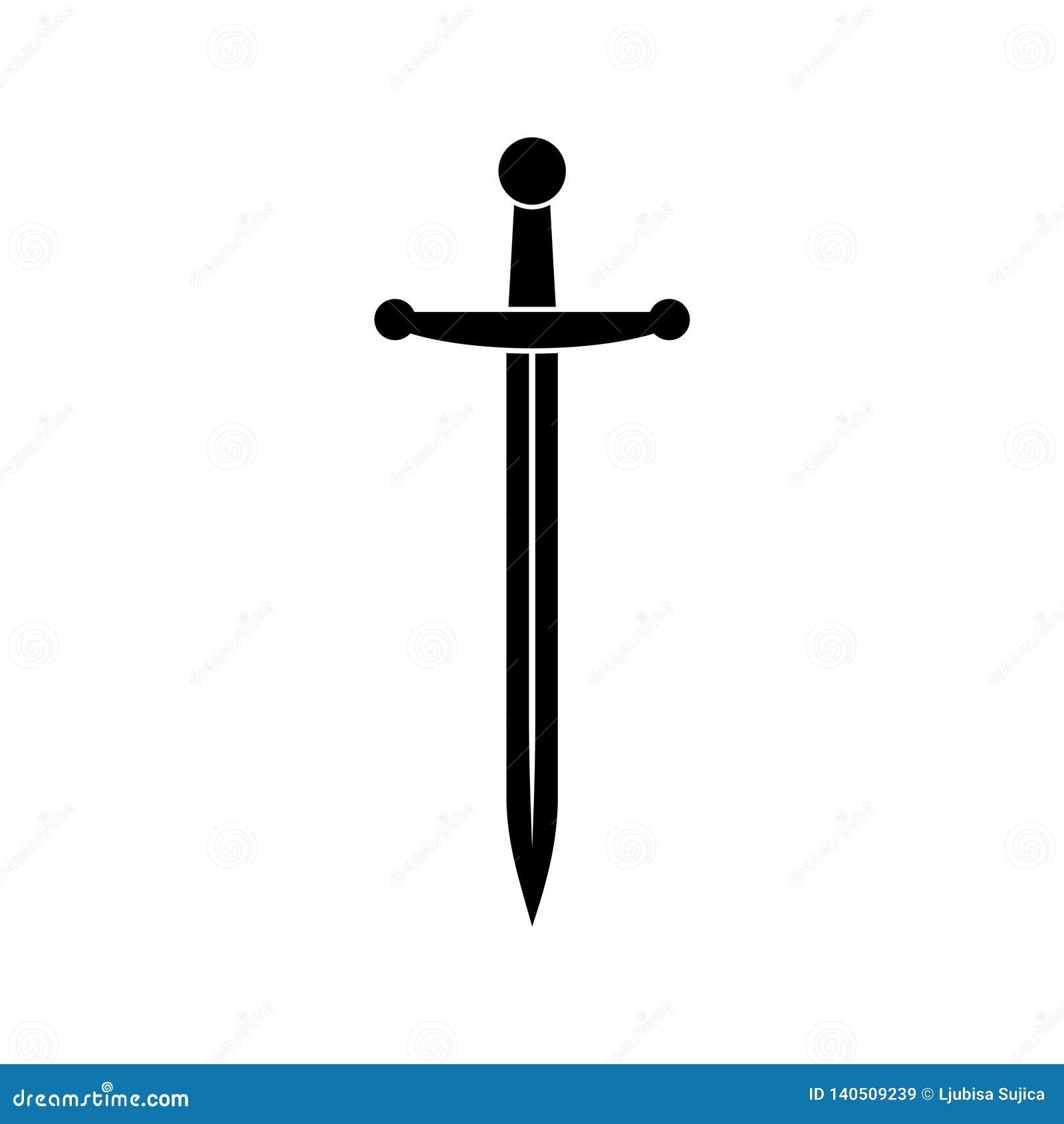 Black Sword Symbol On White Background - Dagger Silhouette Icon Stock Image | CartoonDealer.com ...