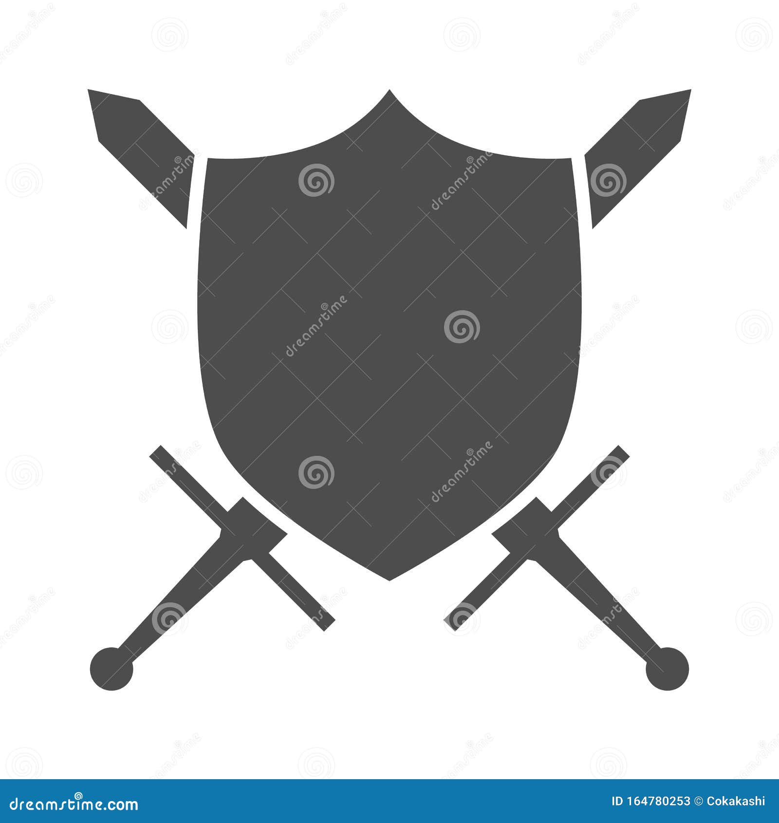 Black Sword and Shield Symbol Vector Stock Vector - Illustration of ...