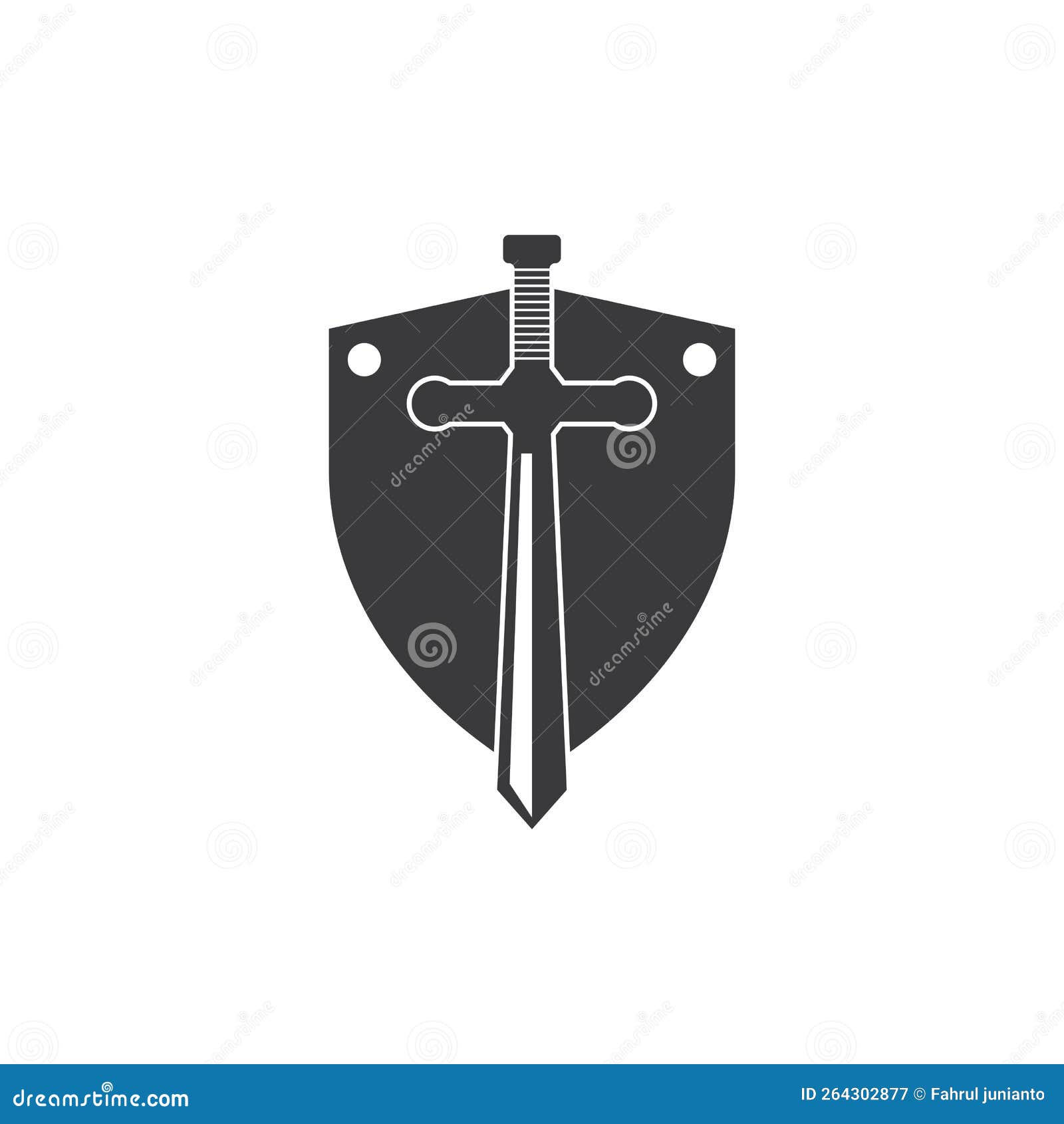 Black Sword War Defend Logo Vector Illustration Stock Vector ...