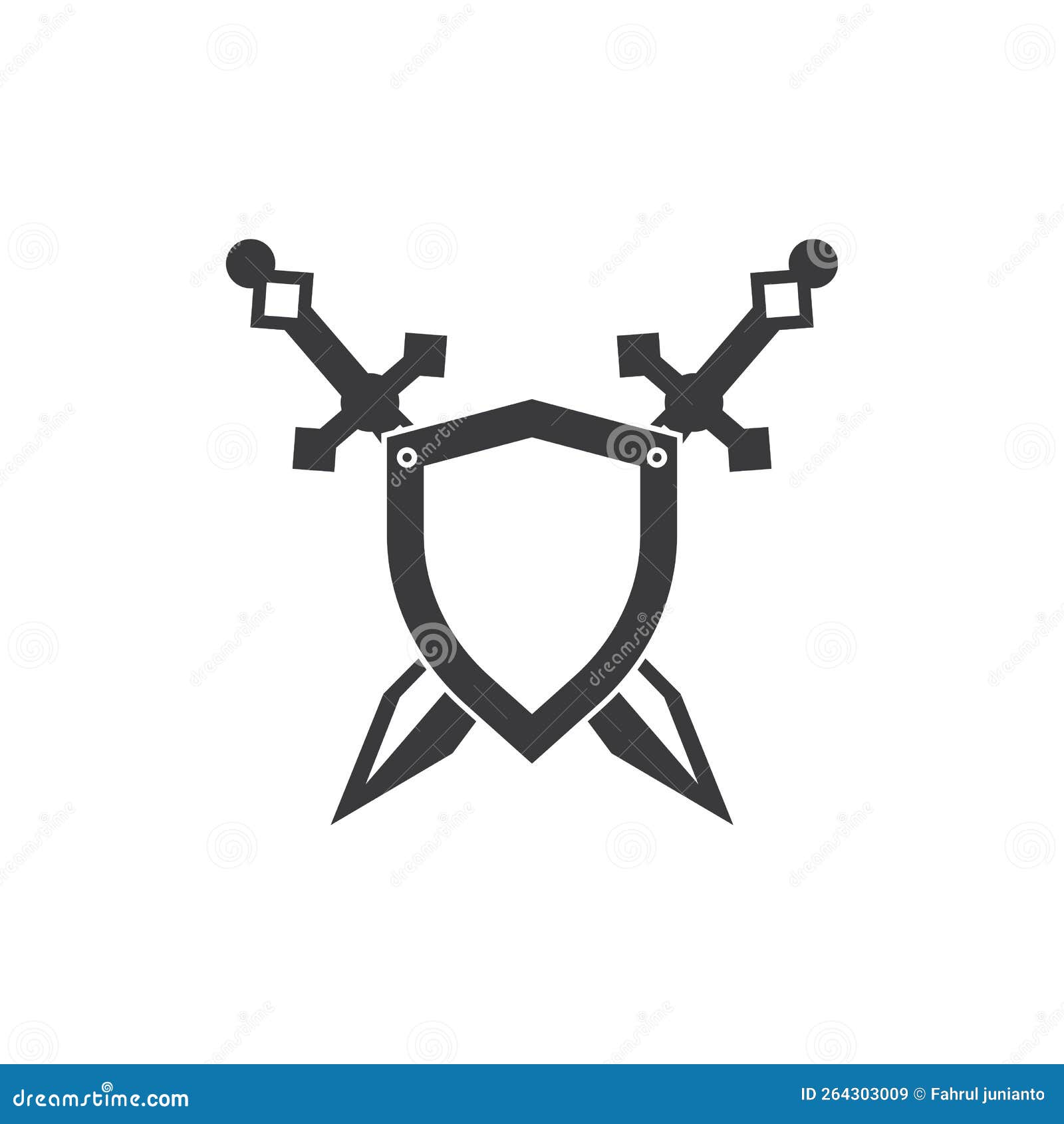 Black Sword War Defend Logo Vector Illustration Stock Illustration ...