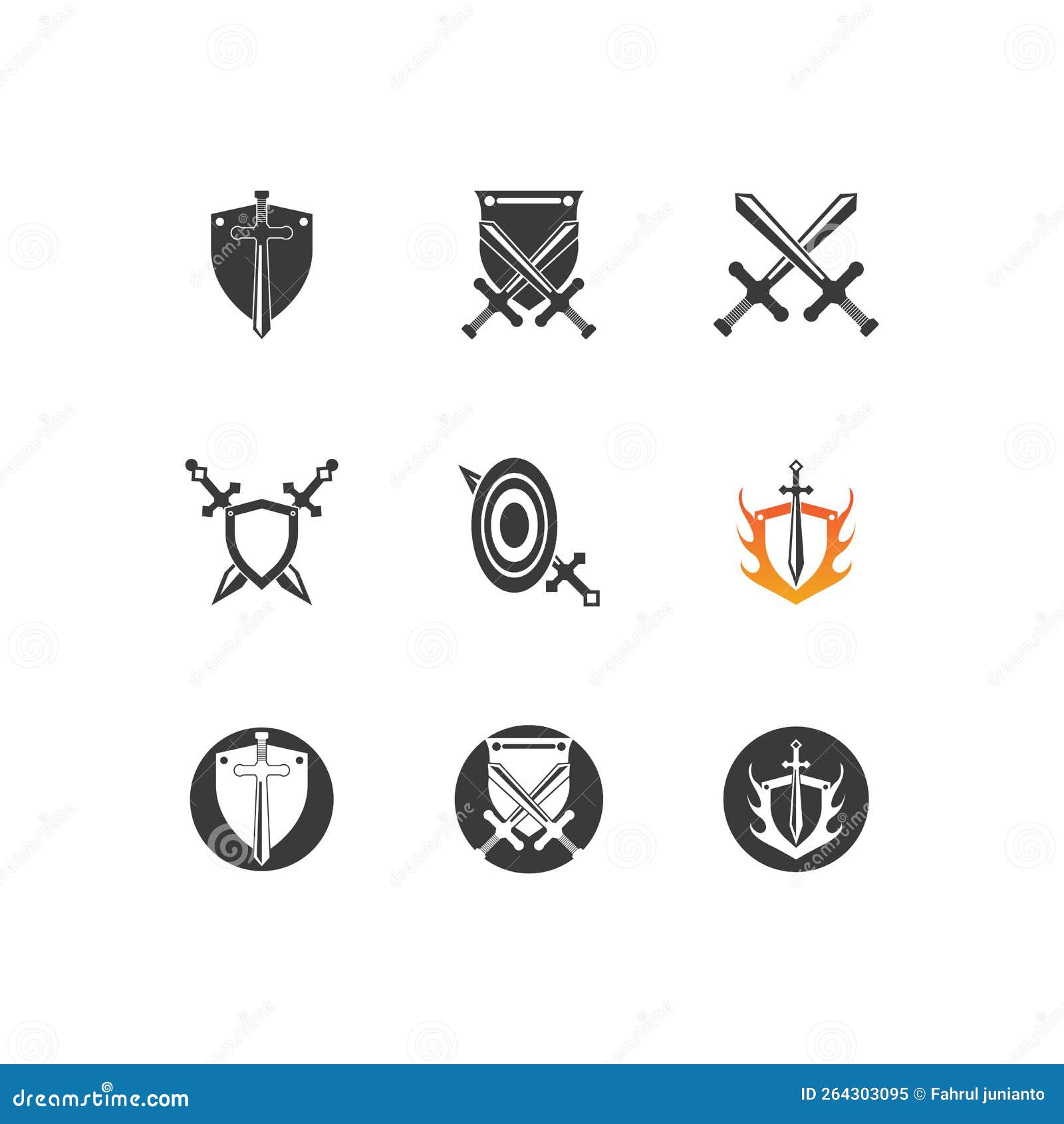 Black Sword War Defend Logo Vector Illustration Stock Illustration ...