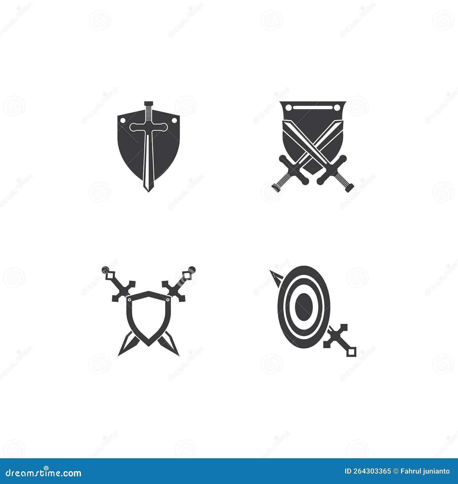 Black Sword War Defend Logo Vector Illustration Stock Illustration ...