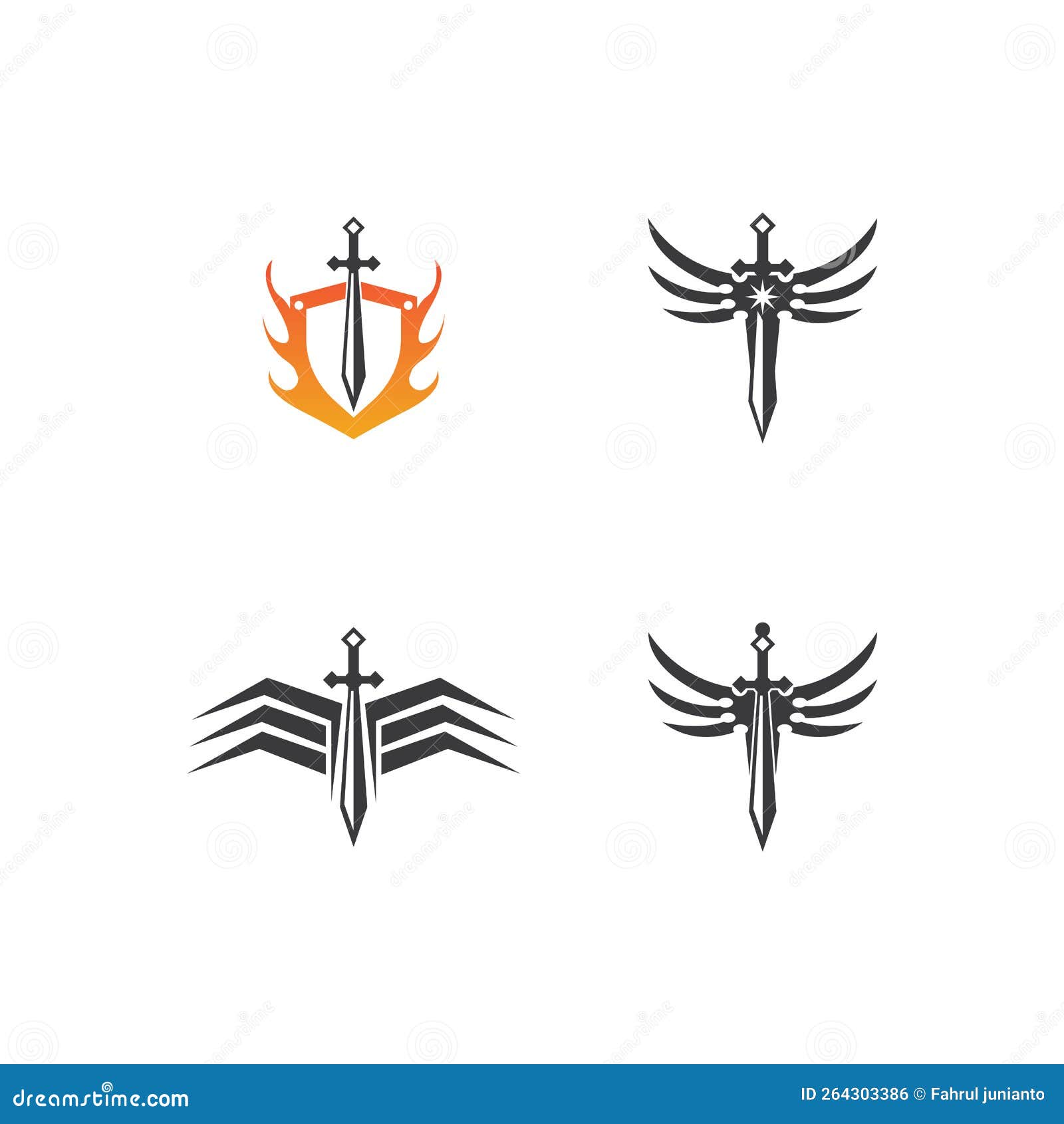 Black Sword War Defend Logo Vector Illustration Stock Illustration ...