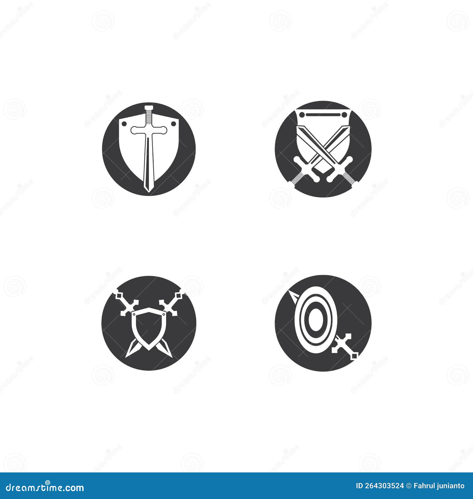 Black Sword War Defend Logo Vector Illustration Stock Illustration ...