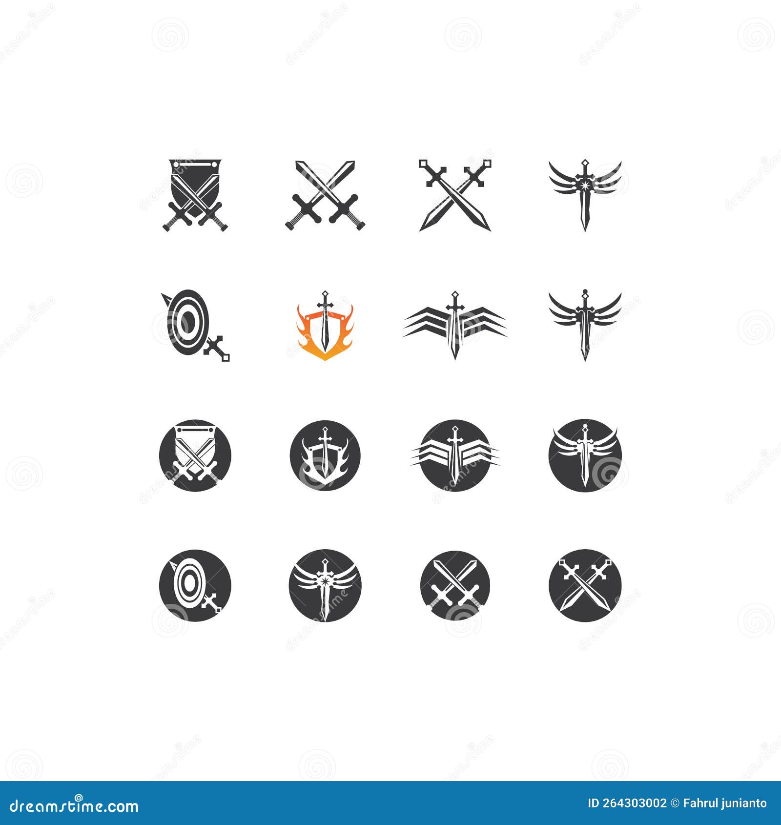 Black Sword War Defend Logo Vector Illustration Stock Illustration ...