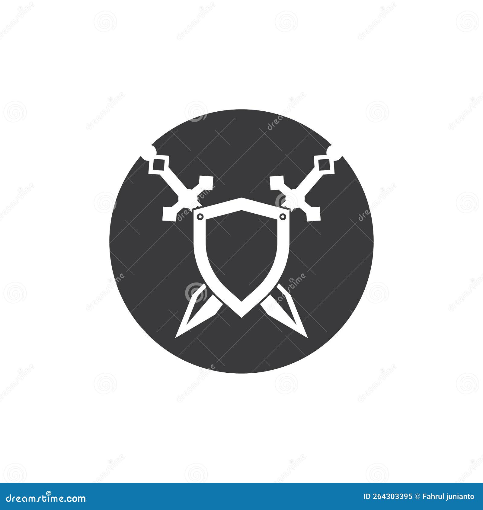 Black Sword War Defend Logo Vector Illustration Stock Illustration ...