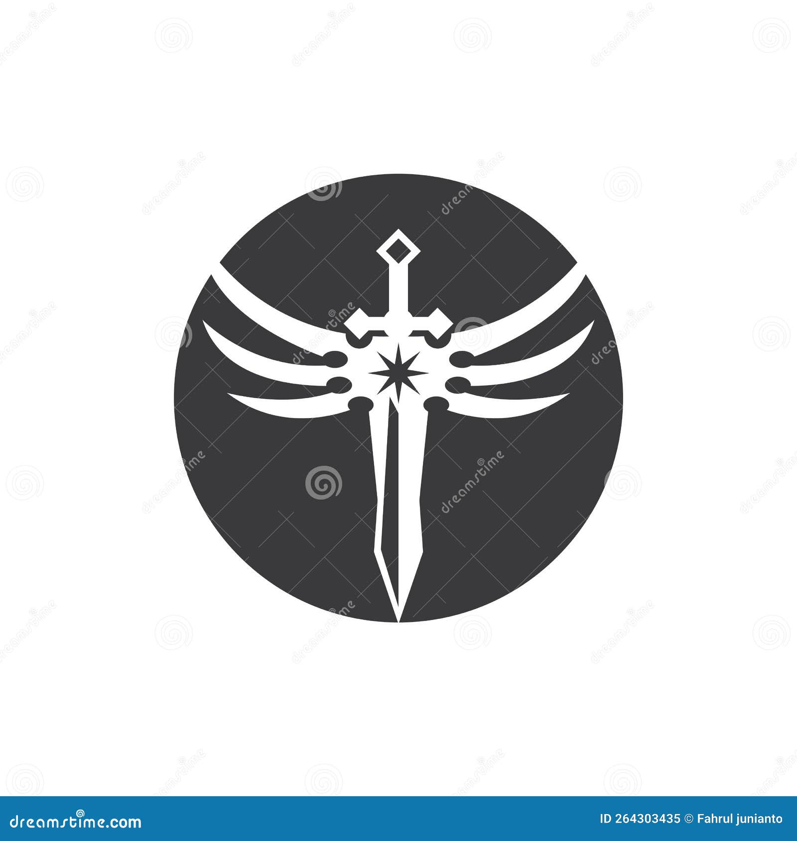 Black Sword War Defend Logo Vector Illustration Stock Illustration ...