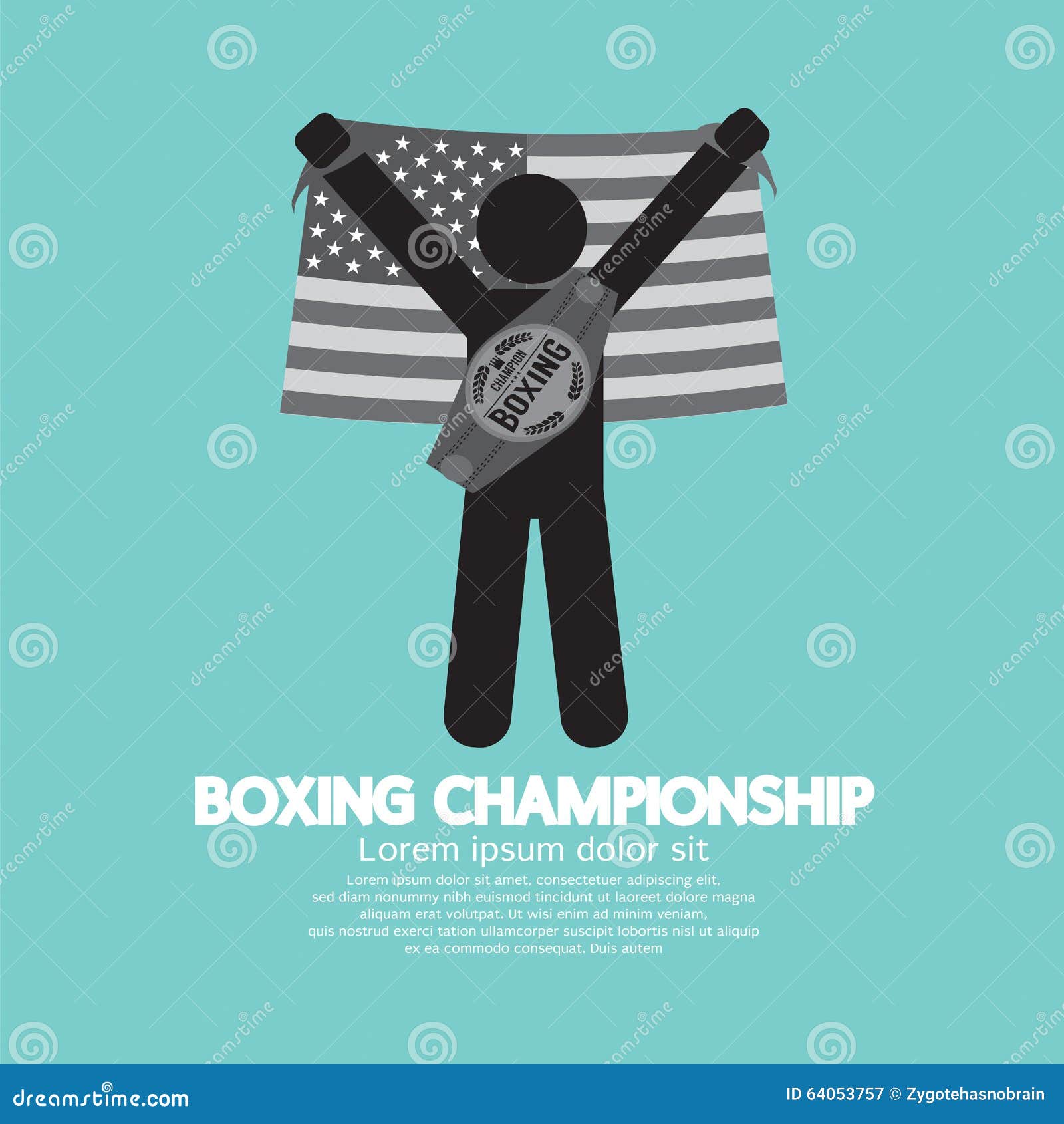 Black Symbol Boxing Championship. Stock Vector - Illustration of ...