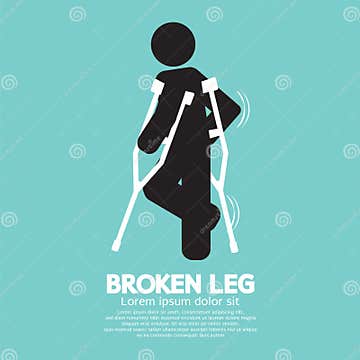 Black Symbol Broken Leg stock vector. Illustration of hospital - 54096174