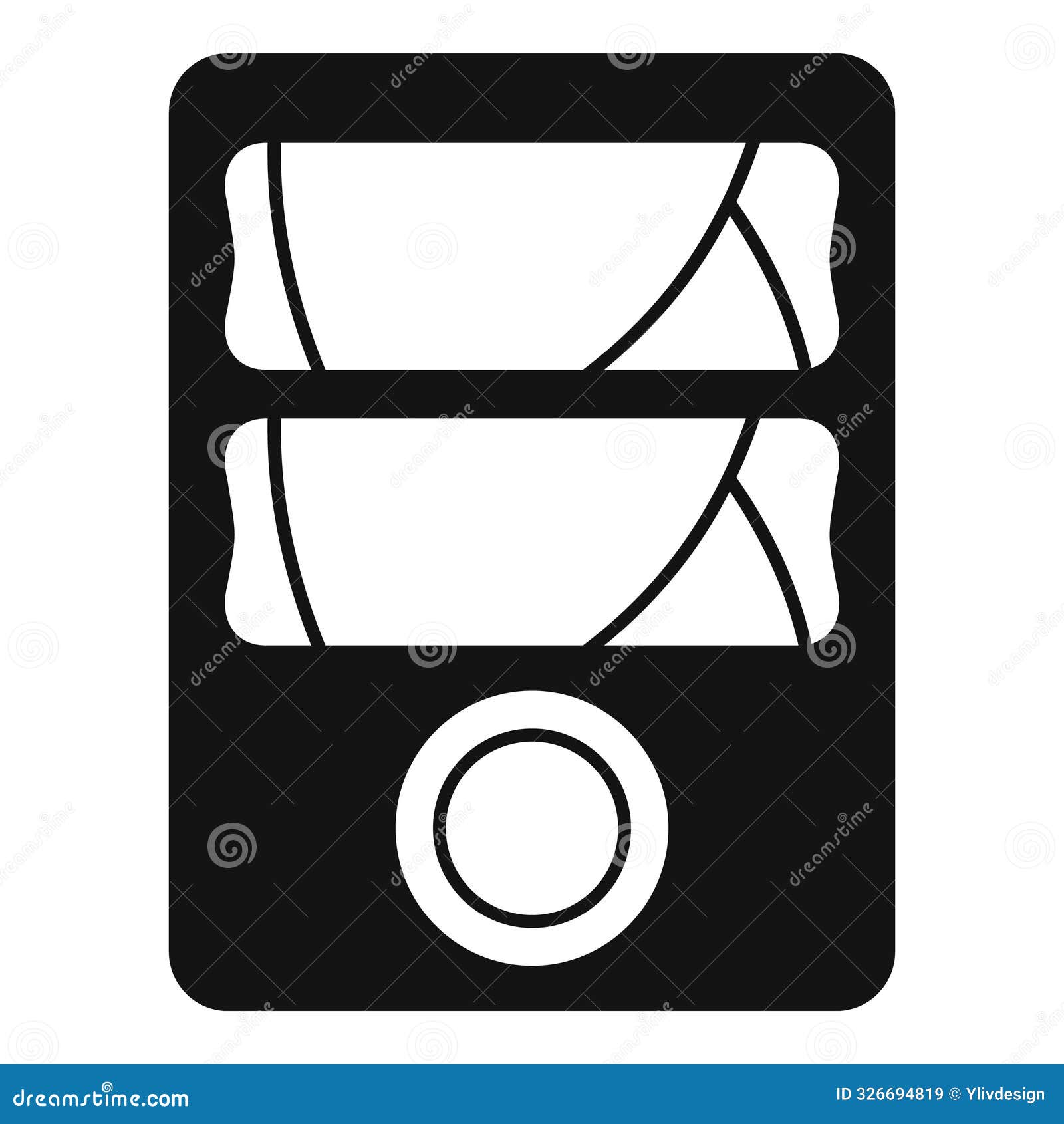 Black Symbol of Computer System Unit with Two Drives Stock Illustration ...