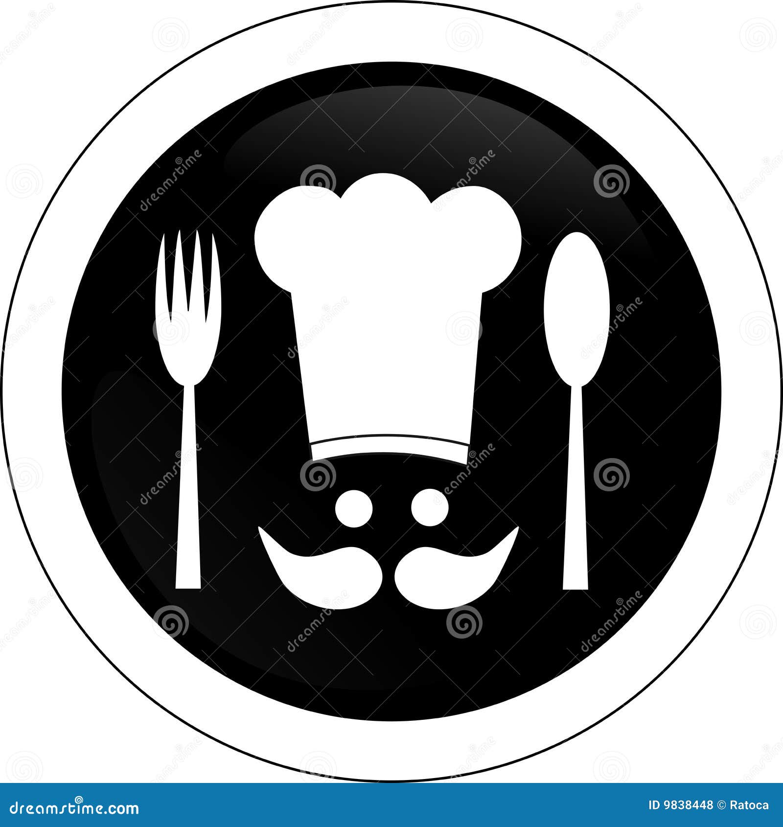 Black symbol of a cook stock vector. Illustration of spoon - 9838448