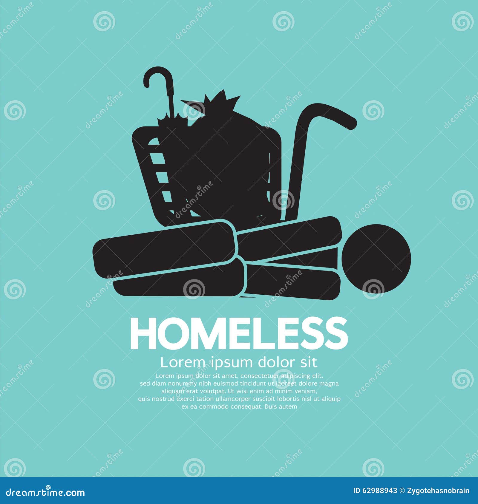 Black Symbol Graphic of Homeless. Stock Vector - Illustration of ...
