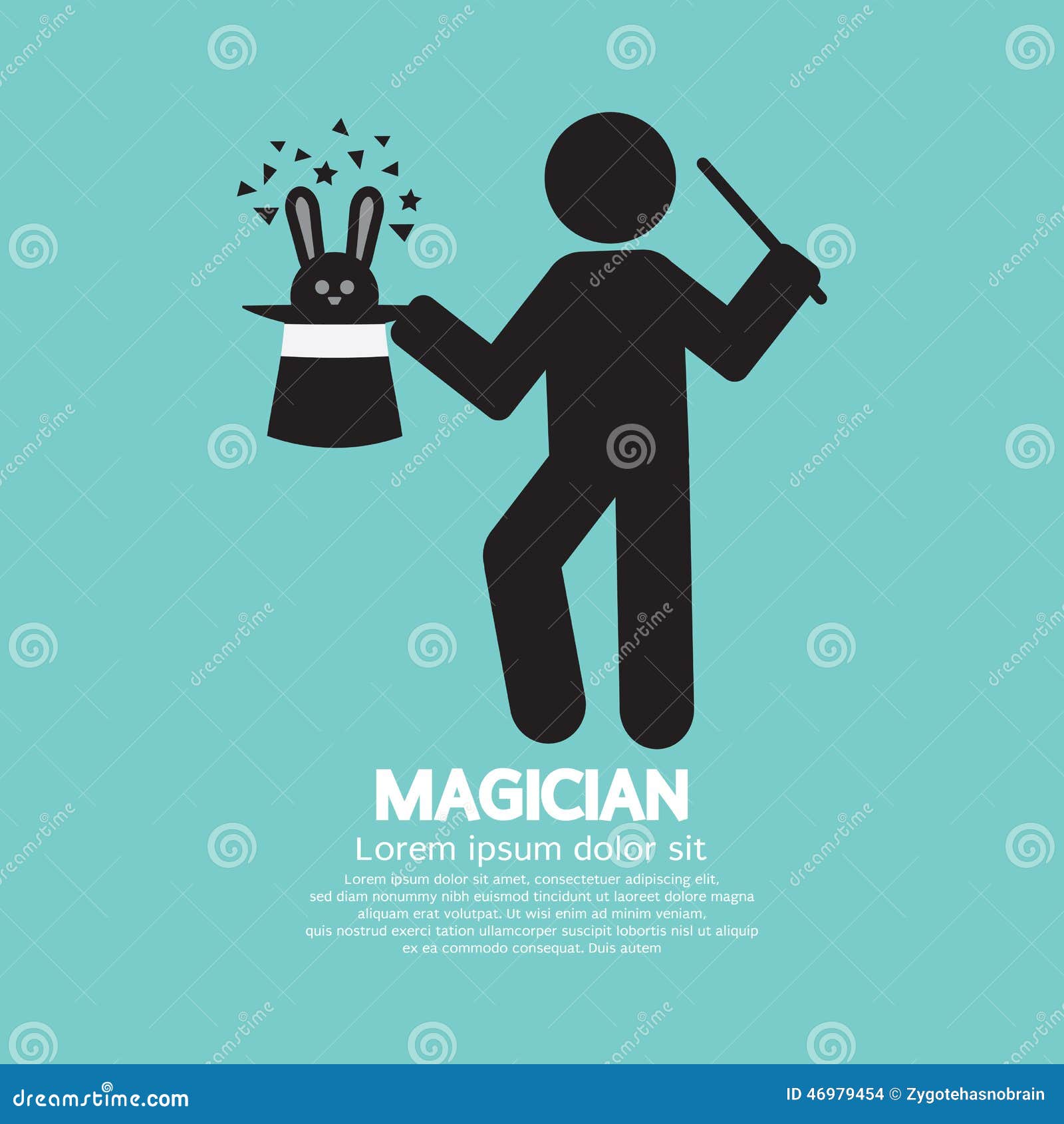 Black Symbol Graphic of Magician Stock Vector - Illustration of graphic ...