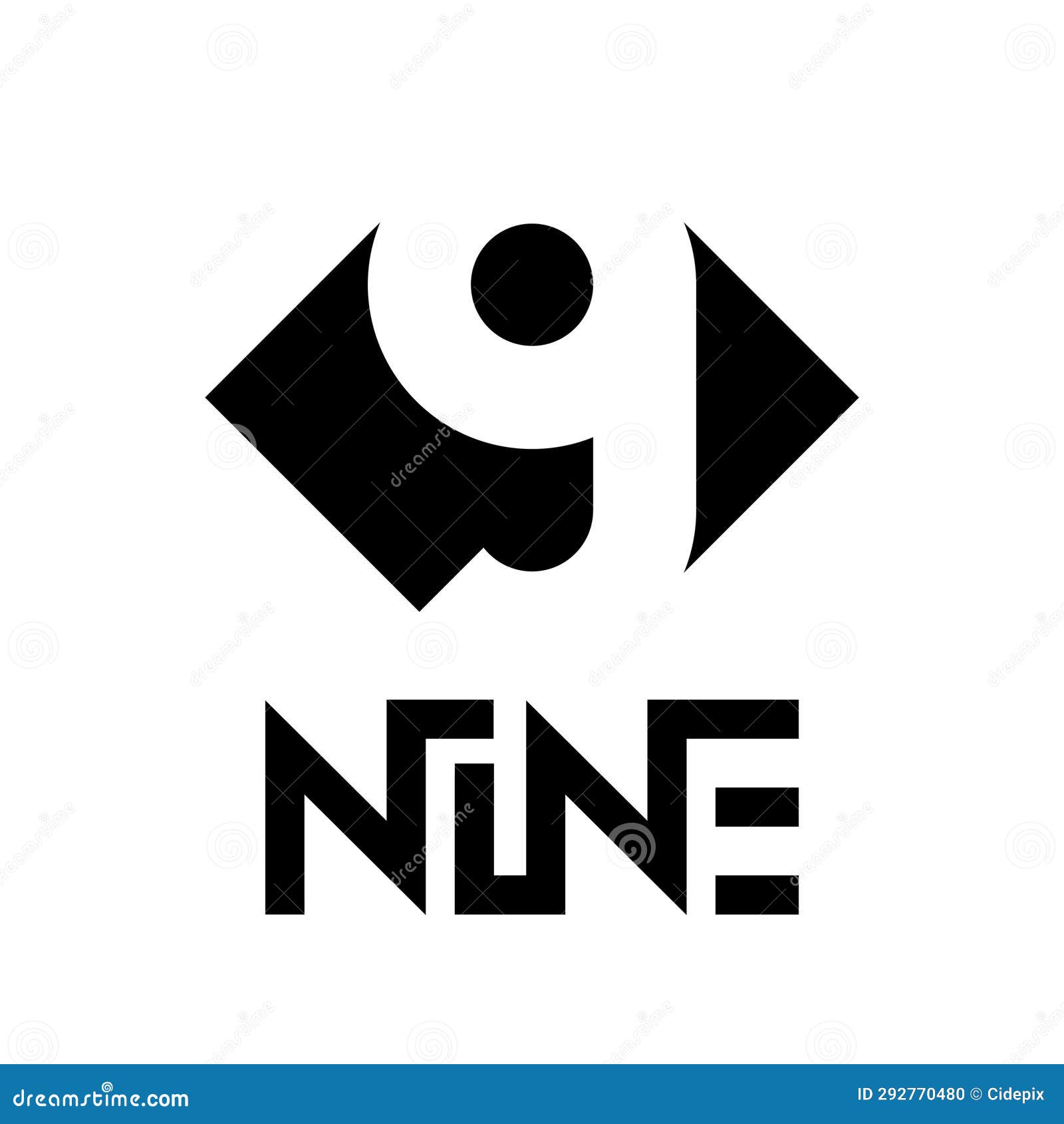 Black Symbol for Number 9 on a White Background - Icon 1 Stock Vector ...
