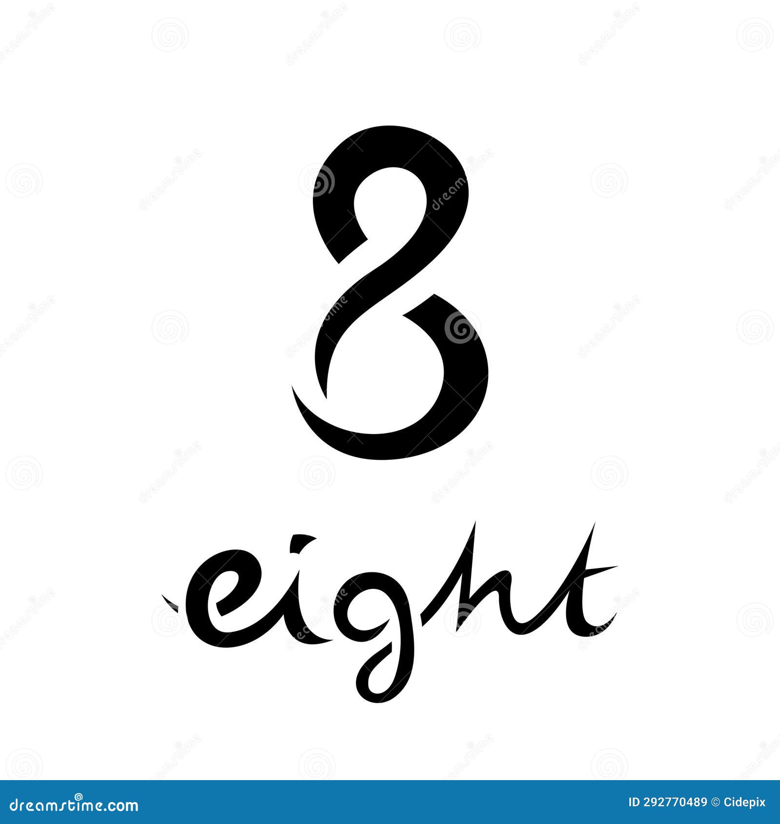 Black Symbol for Number 8 on a White Background - Icon 7 Stock Vector ...