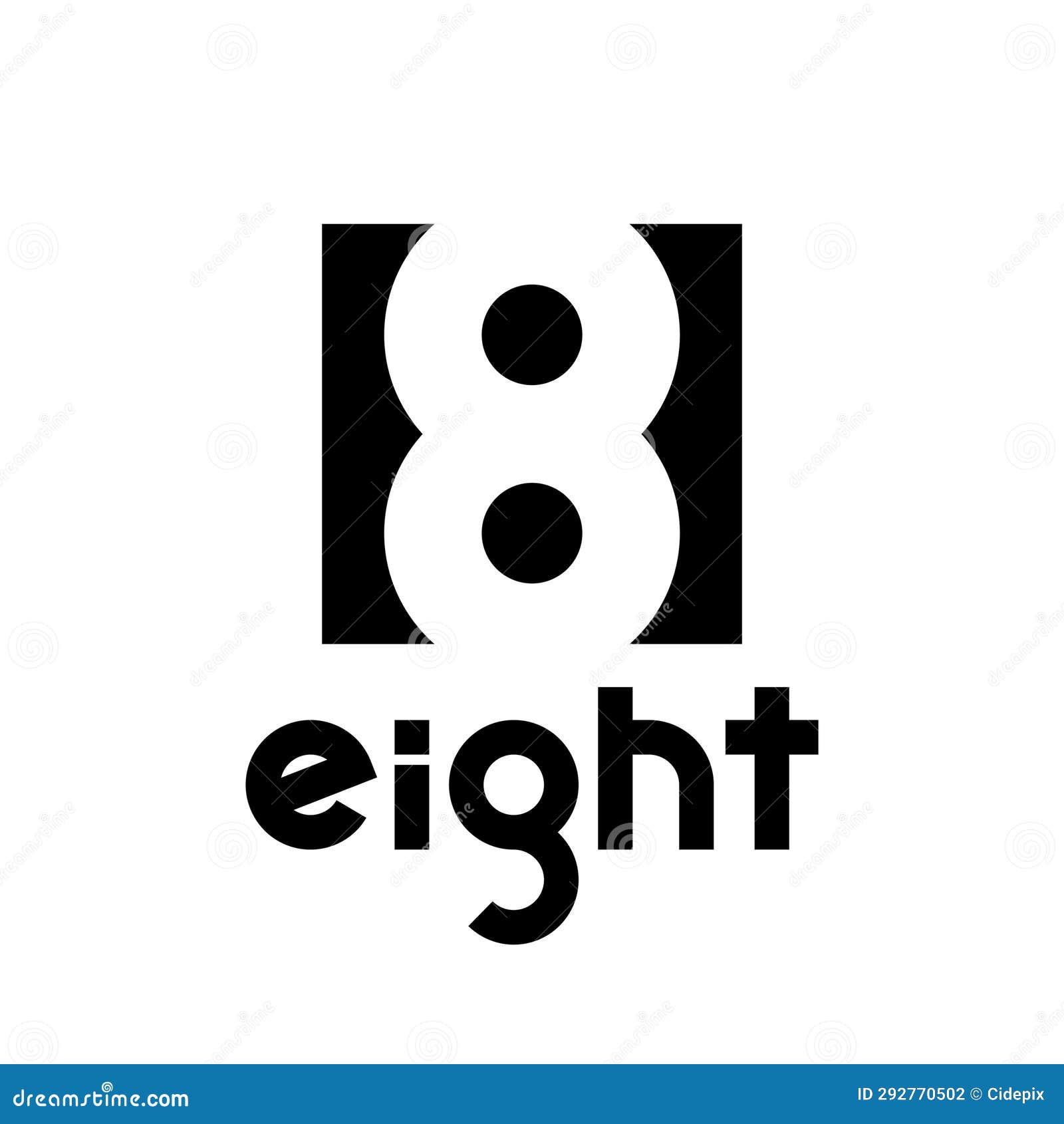 Black Symbol for Number 8 on a White Background - Icon 1 Stock Vector ...