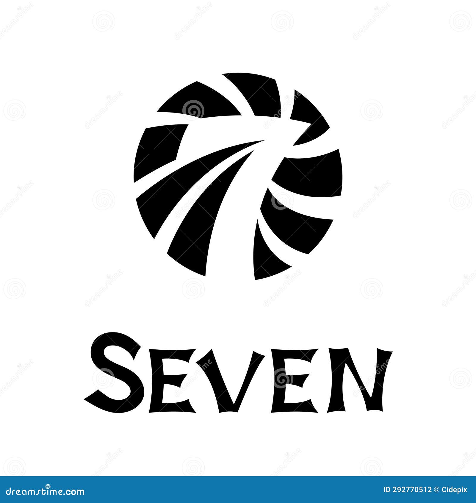 Black Symbol for Number 7 on a White Background - Icon 6 Stock Vector ...