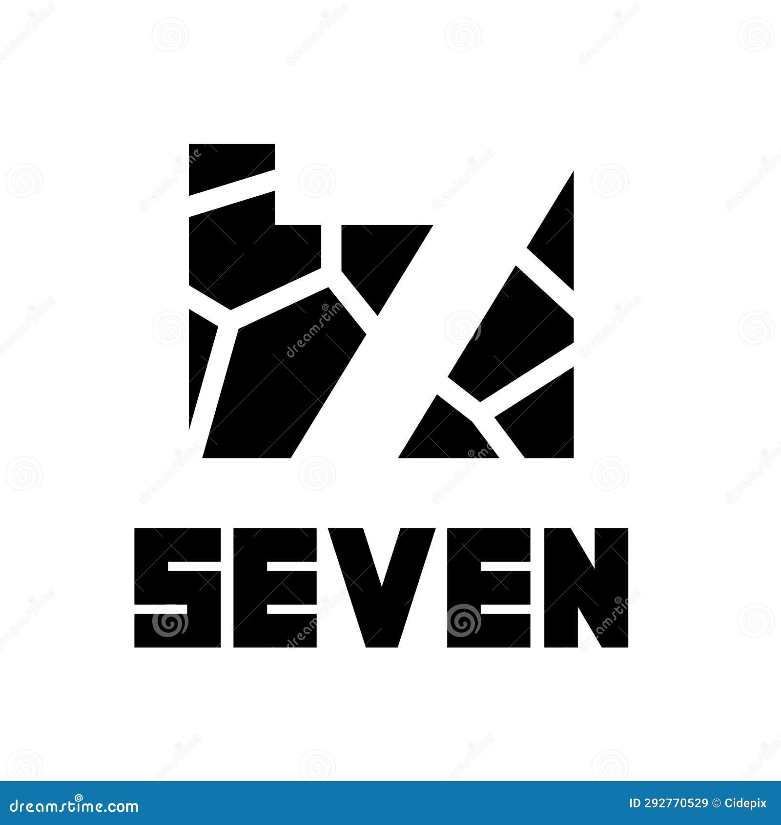 Black Symbol for Number 7 on a White Background - Icon 1 Stock Vector ...