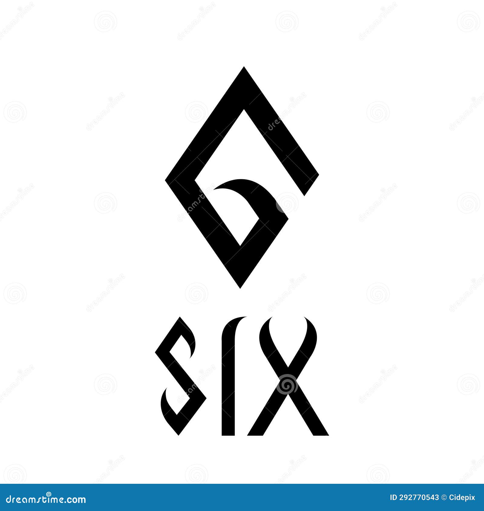 Black Symbol for Number 6 on a White Background - Icon 6 Stock Vector ...