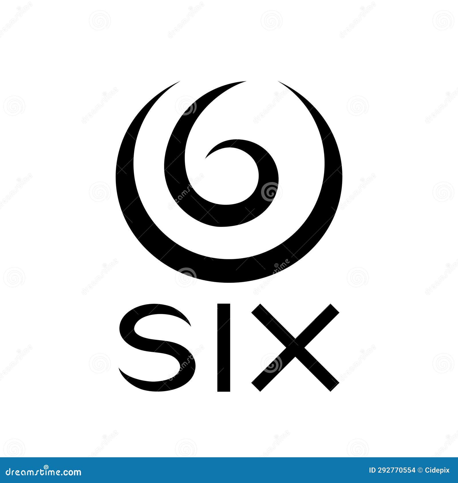 Black Symbol for Number 6 on a White Background - Icon 1 Stock Vector ...