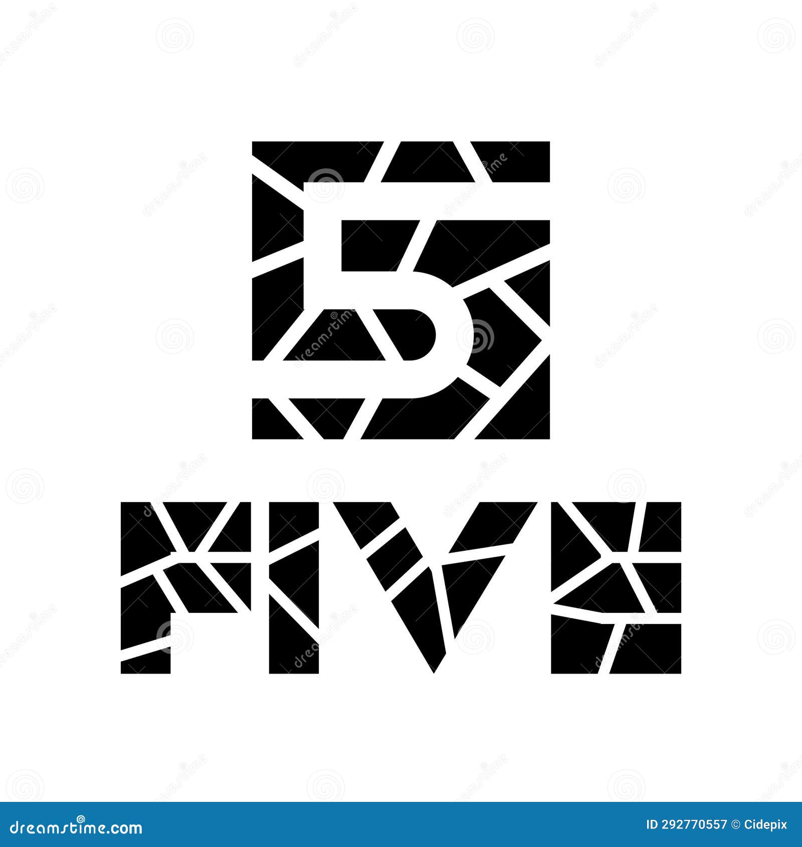 Black Symbol for Number 5 on a White Background - Icon 9 Stock Vector ...