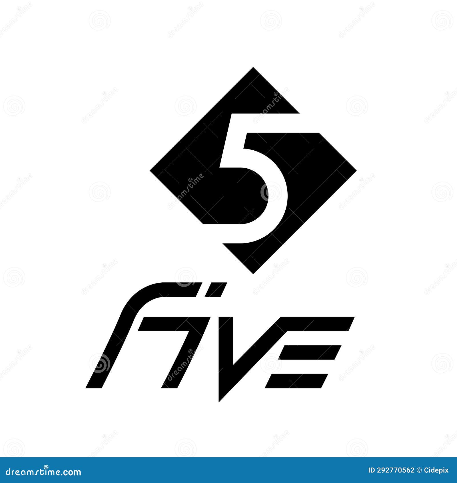 Black Symbol for Number 5 on a White Background - Icon 7 Stock Vector ...