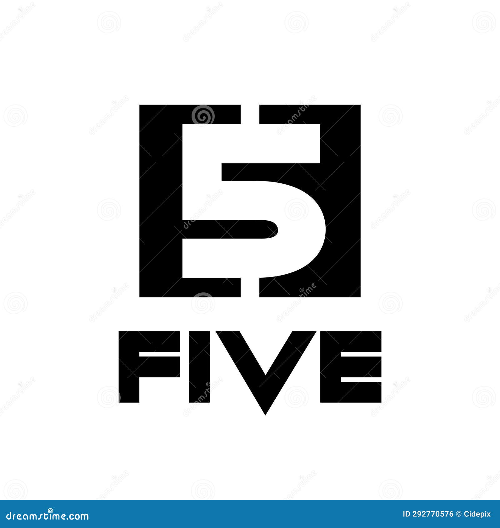 Black Symbol for Number 5 on a White Background - Icon 1 Stock Vector ...