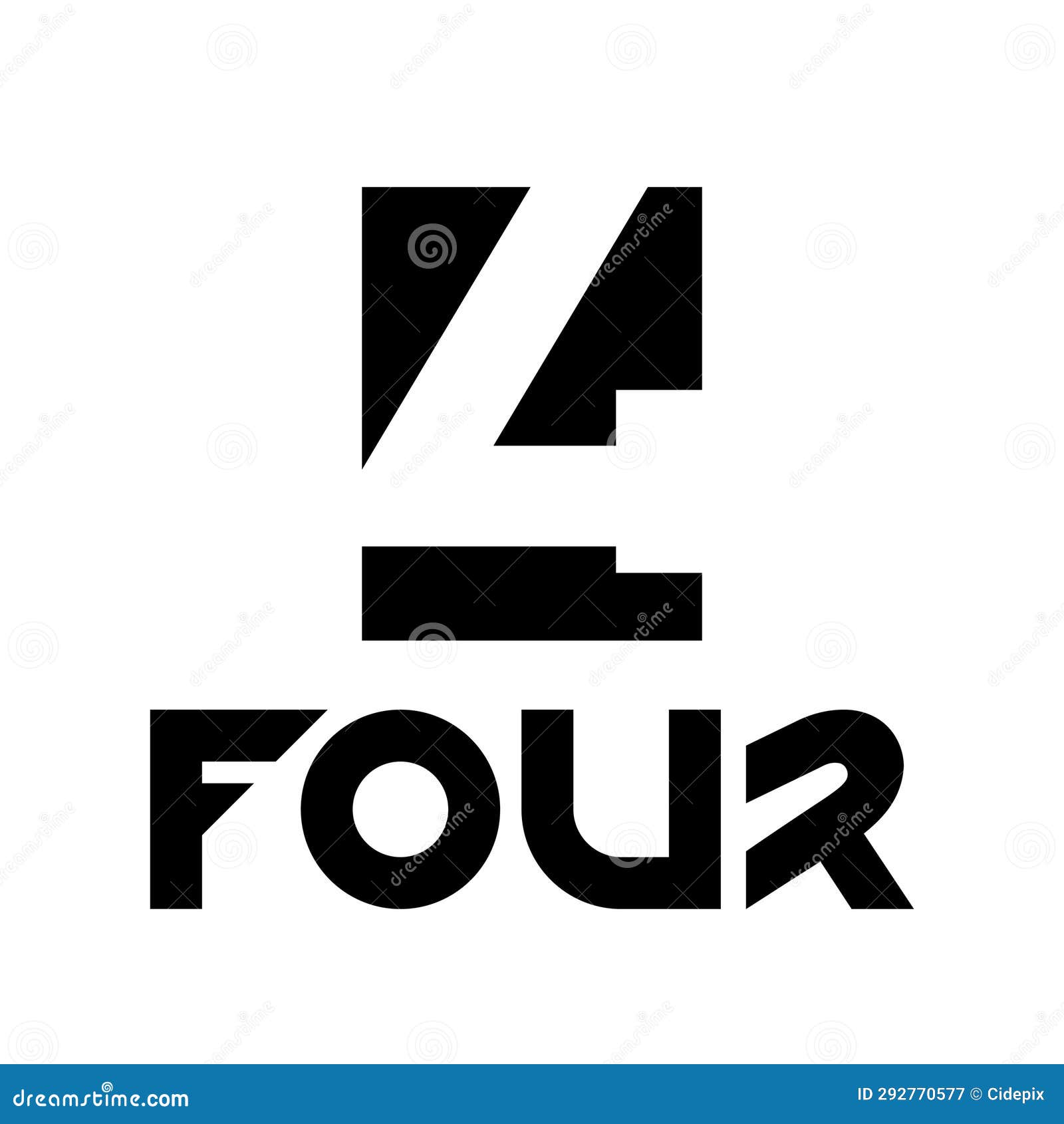 Black Symbol for Number 4 on a White Background - Icon 9 Stock Vector ...