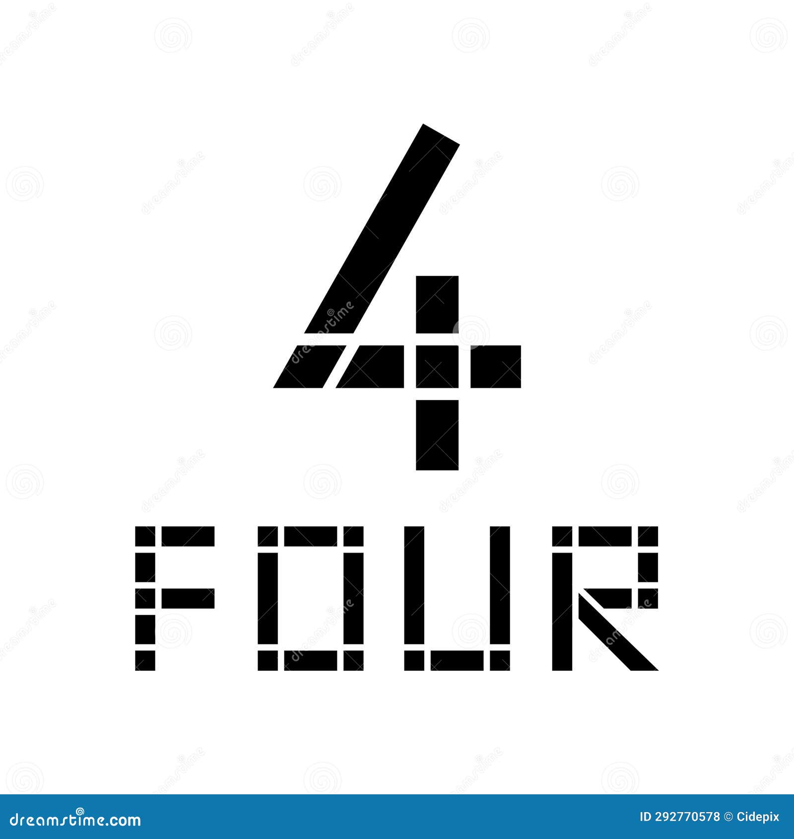 Black Symbol for Number 4 on a White Background - Icon 8 Stock Vector ...