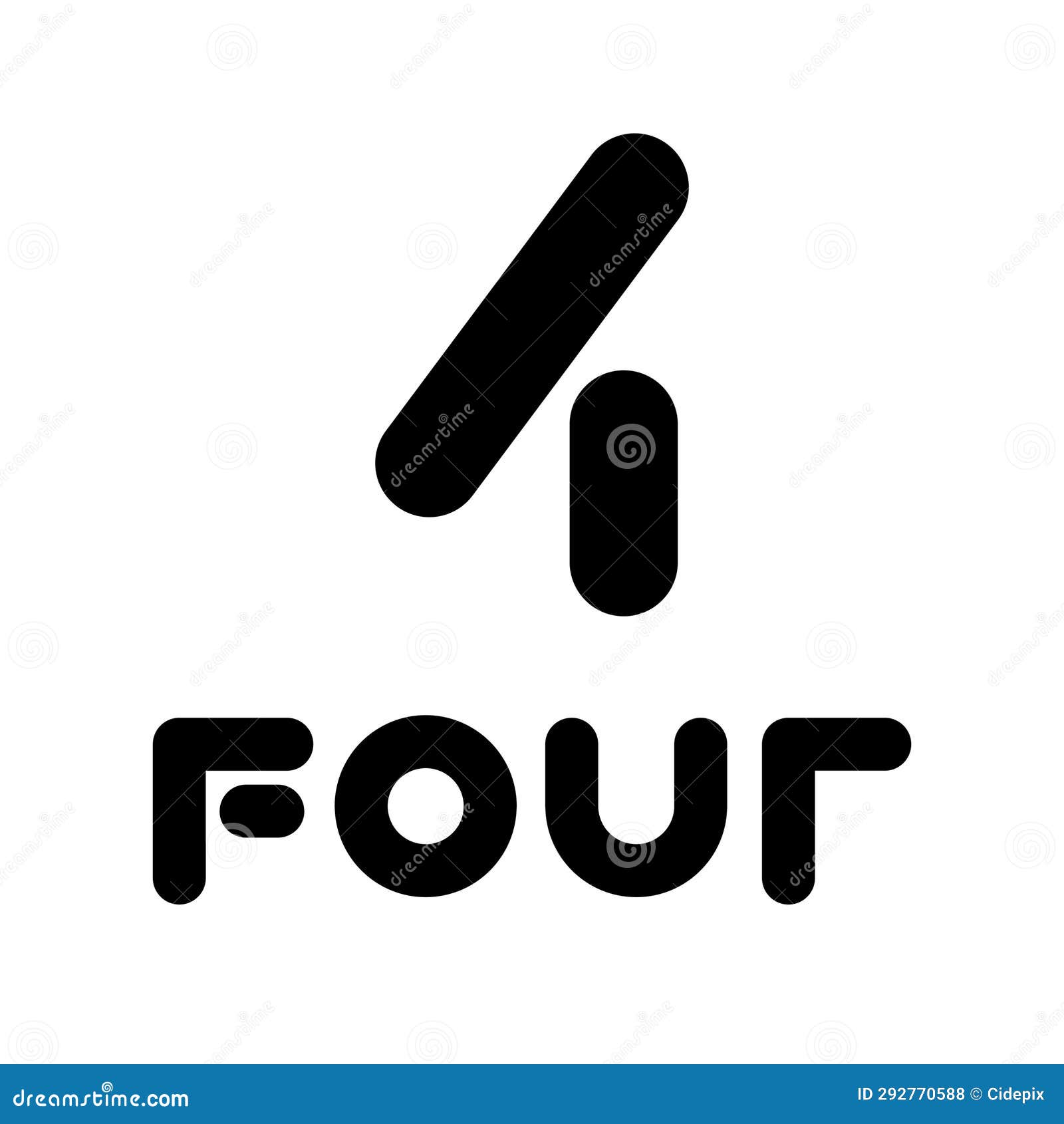 Black Symbol for Number 4 on a White Background - Icon 5 Stock Vector ...