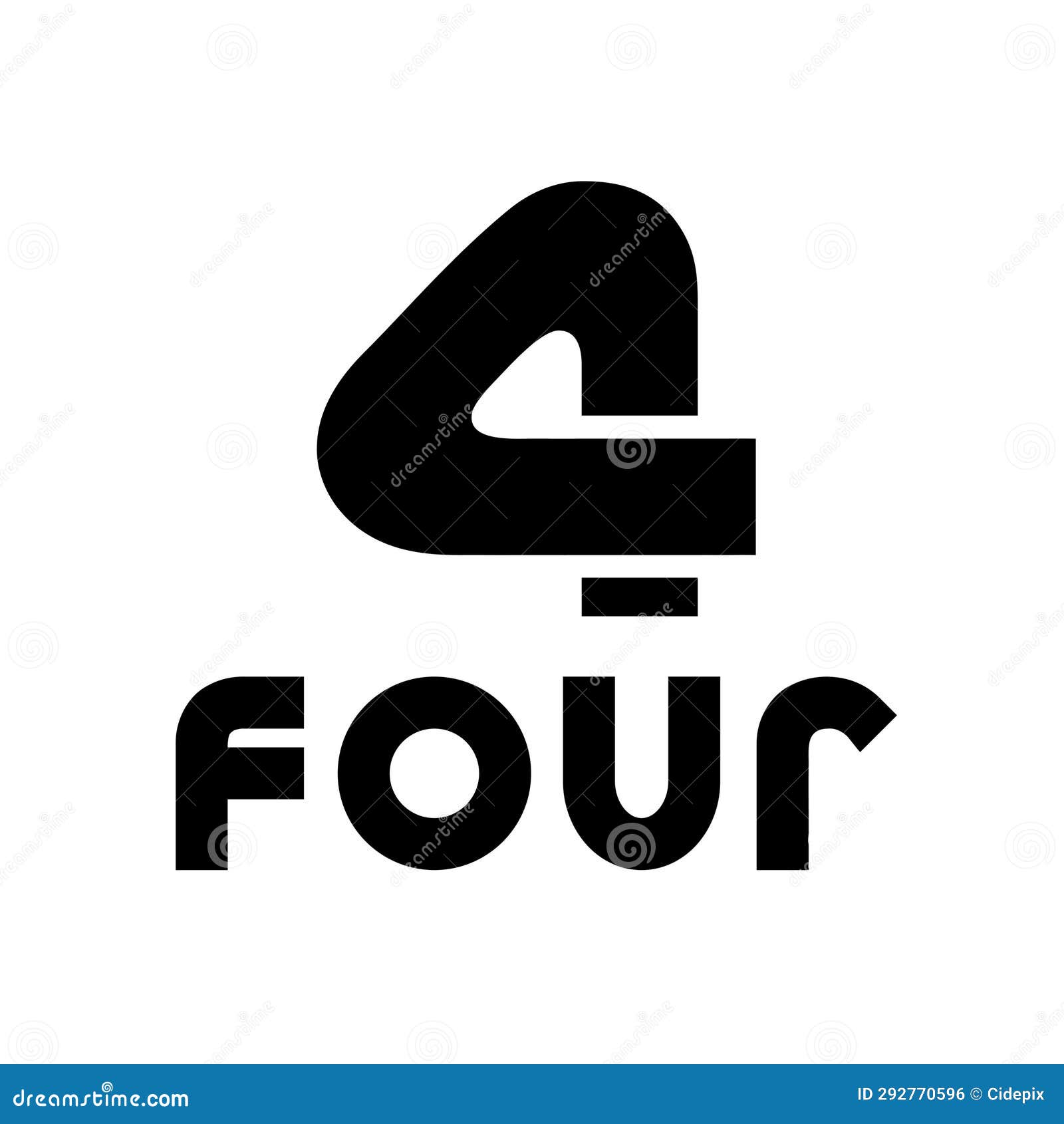 Black Symbol for Number 4 on a White Background - Icon 1 Stock Vector ...