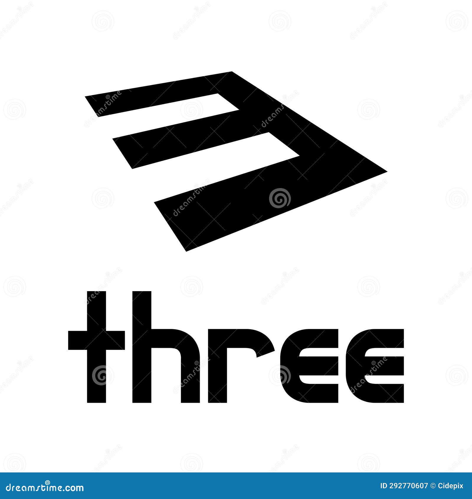 Black Symbol for Number 3 on a White Background - Icon 4 Stock Vector ...