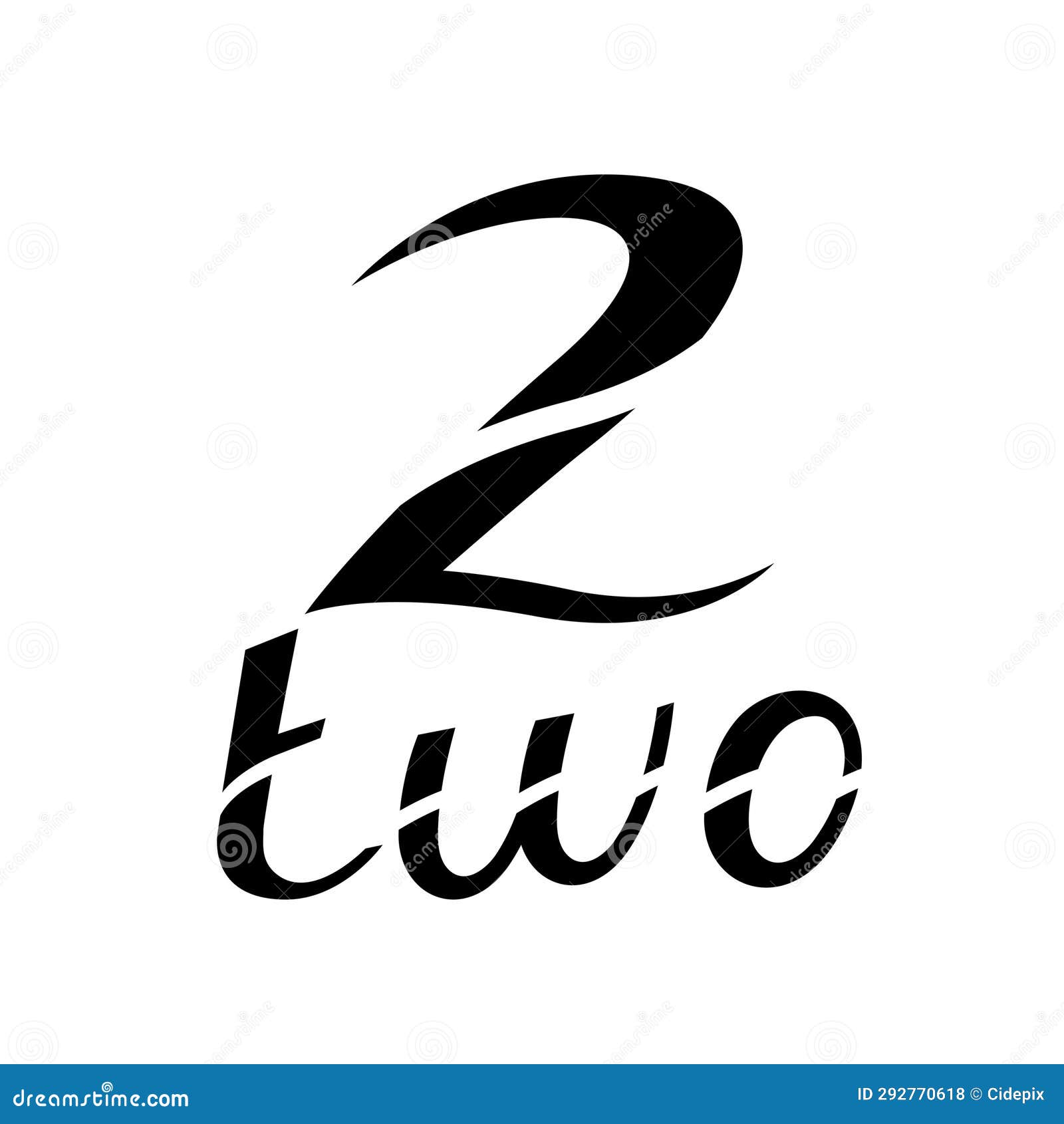 Black Symbol for Number 2 on a White Background - Icon 7 Stock Vector ...