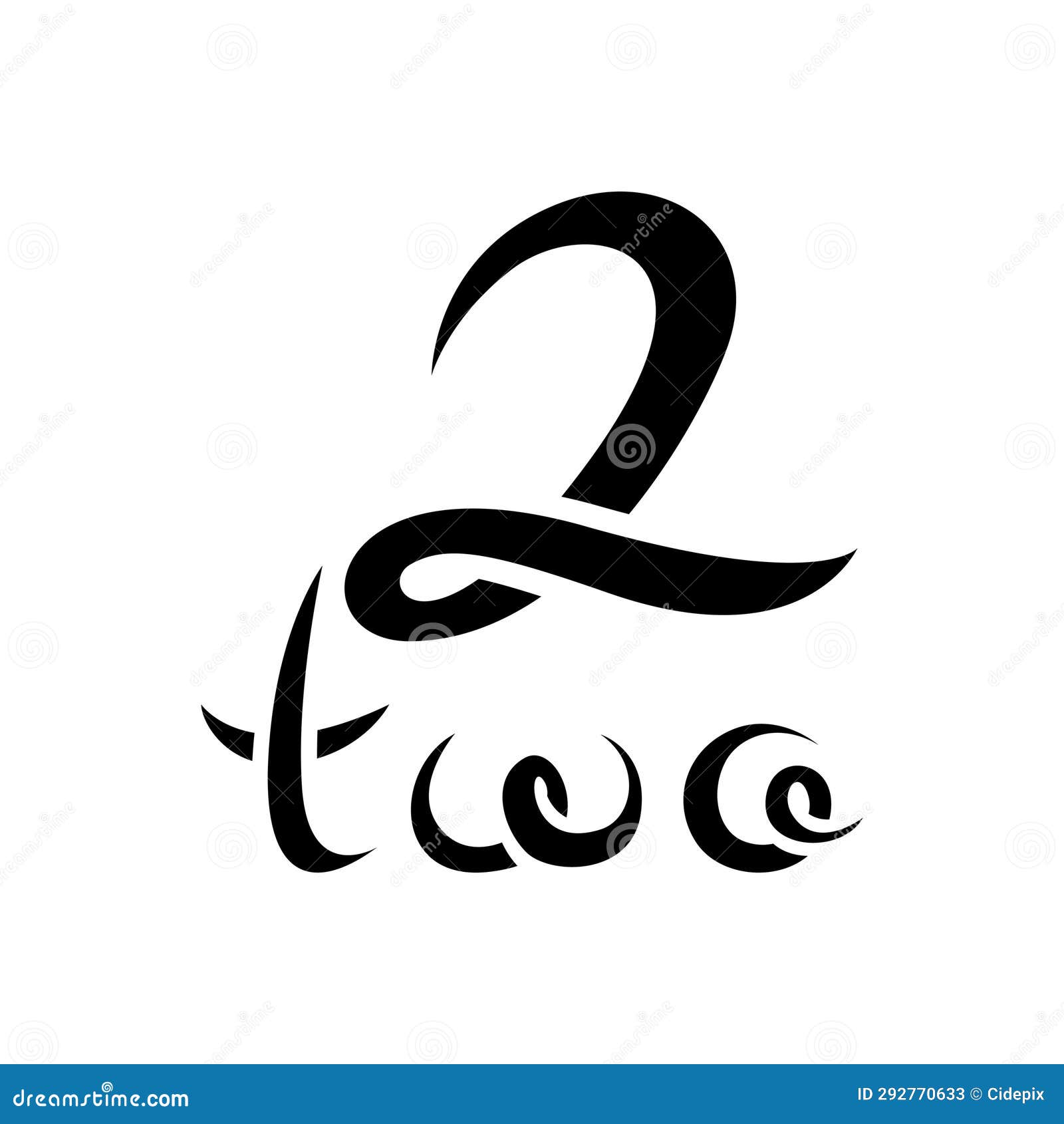 Black Symbol for Number 2 on a White Background - Icon 1 Stock Vector ...