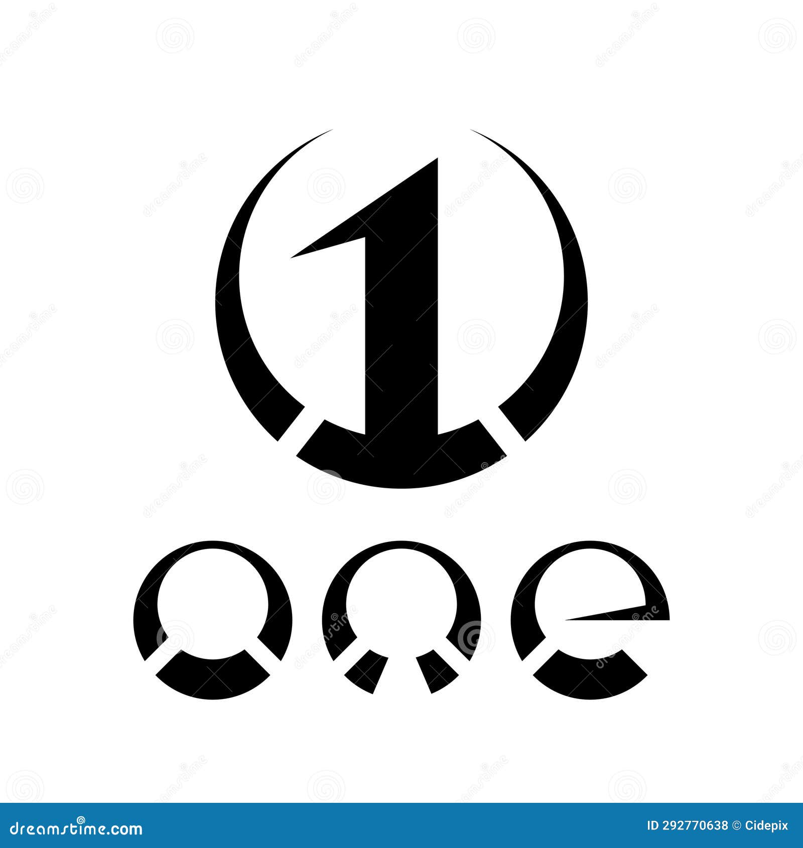Black Symbol for Number 1 on a White Background - Icon 9 Stock Vector ...