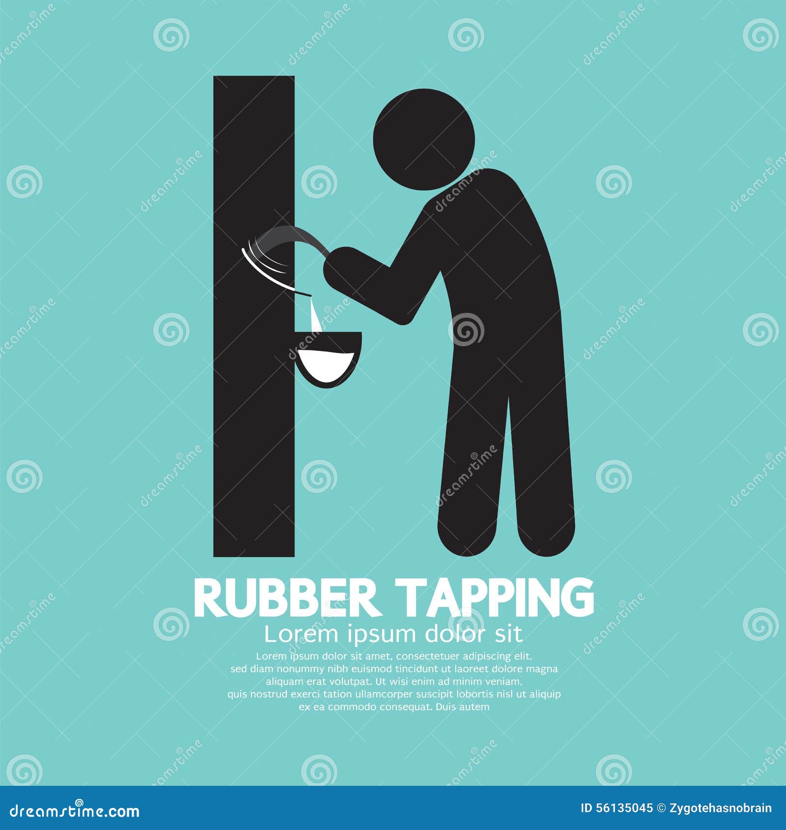 Black Symbol Rubber Tapping. Stock Vector - Illustration of plant ...