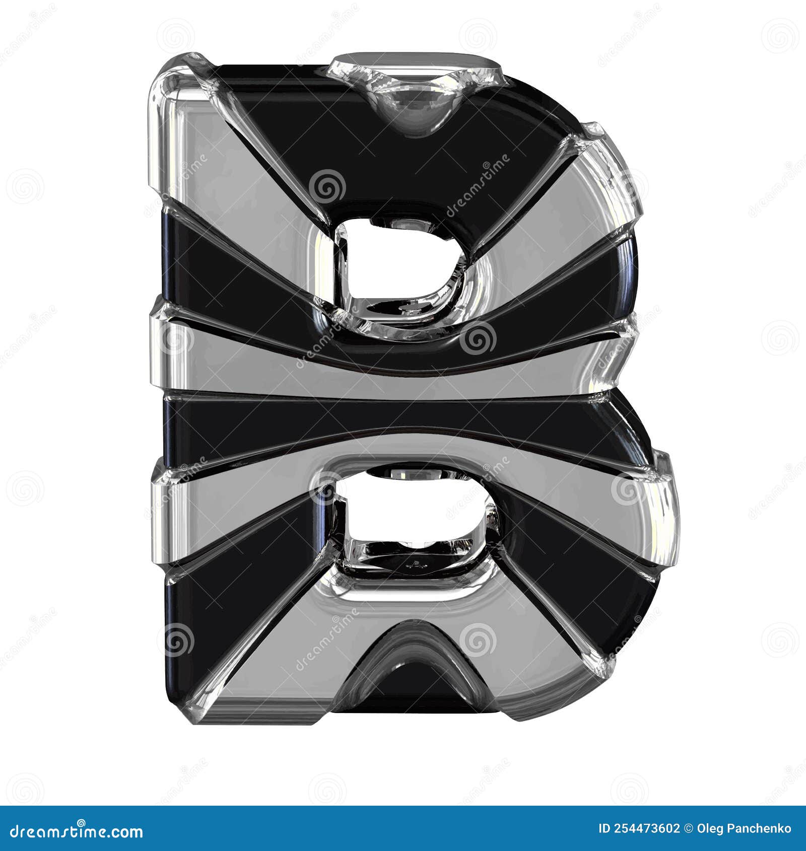 Black Symbol with Silver Straps. Letter B Stock Vector - Illustration ...