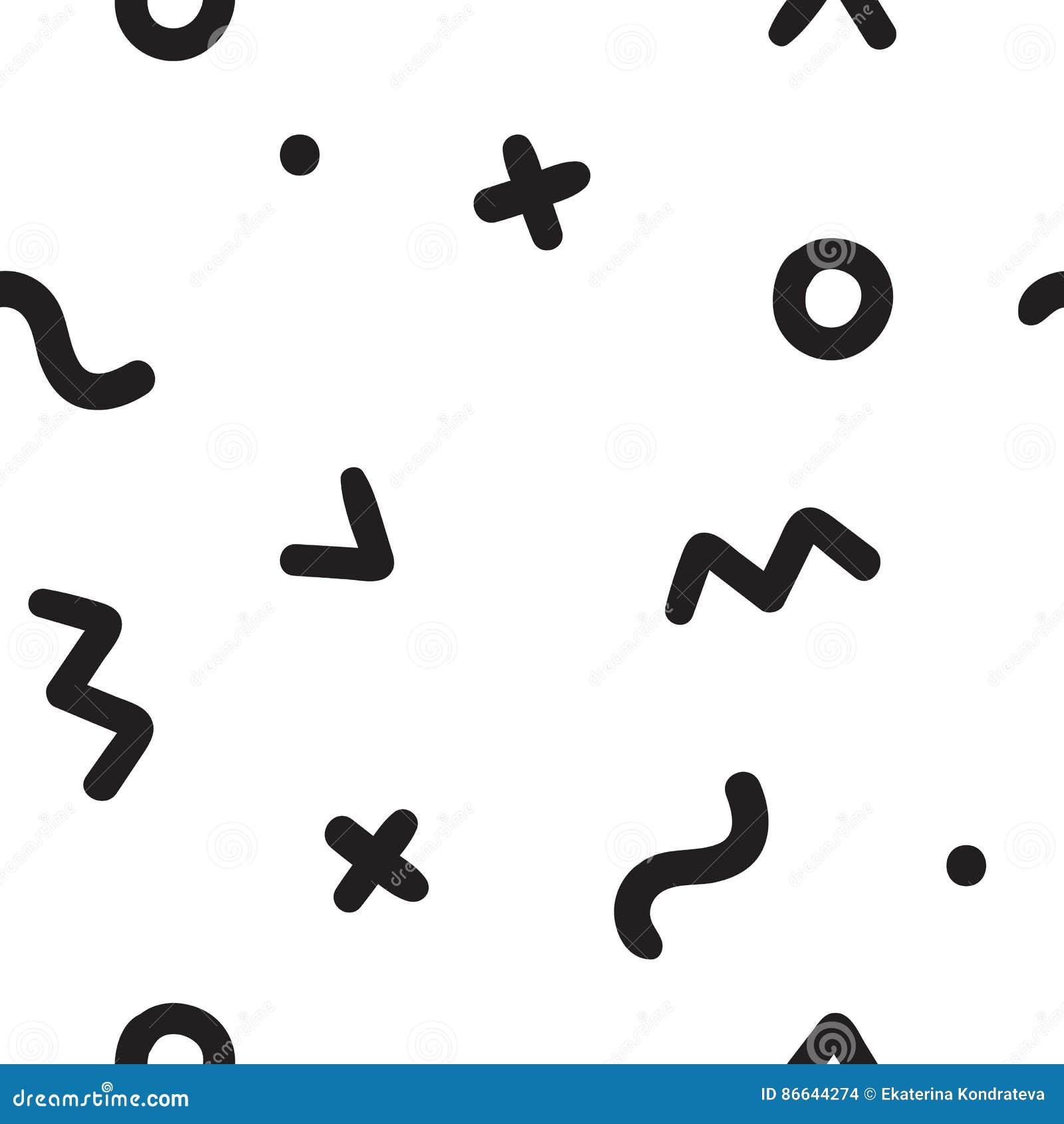 Black Symbols on a White Background. Stock Vector - Illustration of ...