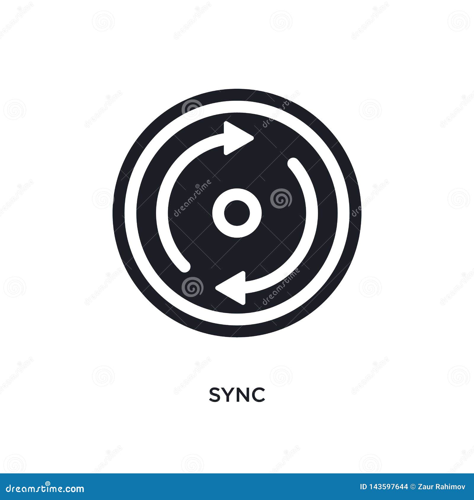 Black Sync Isolated Vector Icon. Simple Element Illustration from Time ...