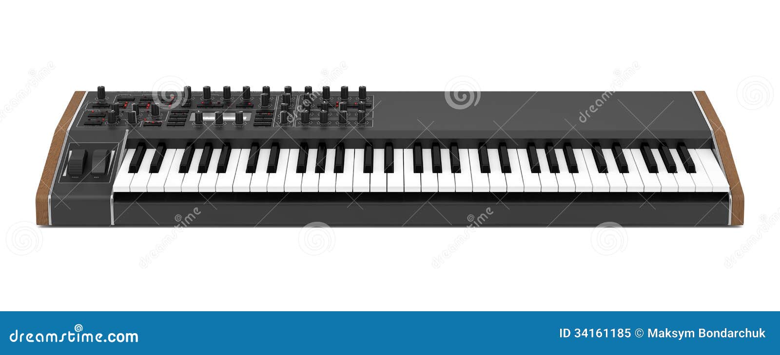 Black Synthesizer Isolated On White Stock Illustration - Illustration ...