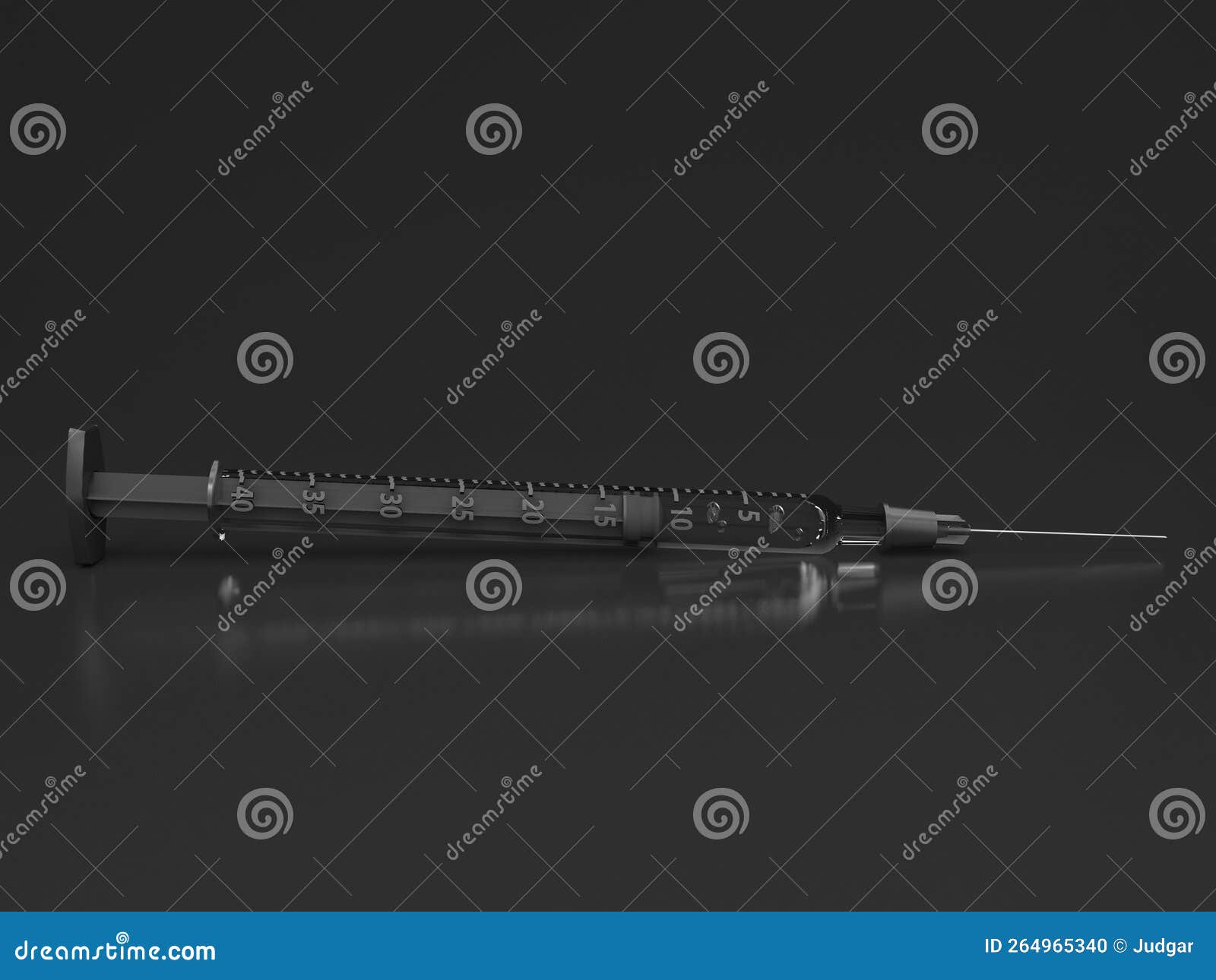 Black Syringe with an Injection Inside on a Black Background ...