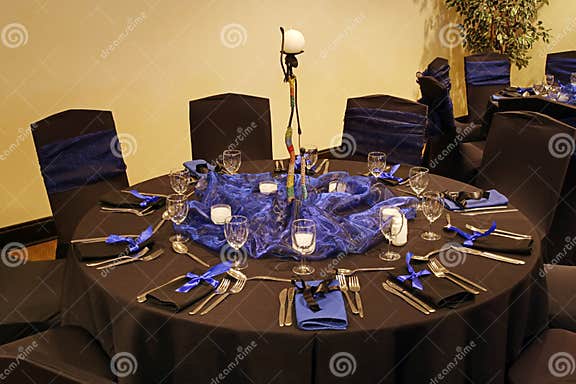 Black table setting stock image. Image of catered, reception - 1518583