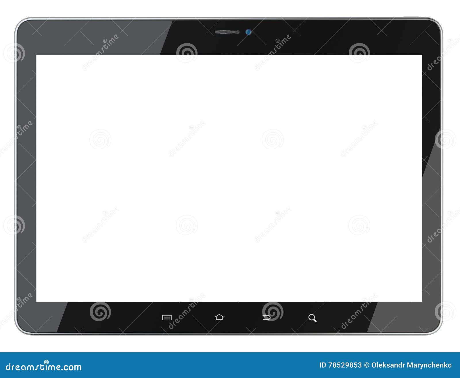 Black Tablet with Blank Screen Front View. Stock Illustration ...