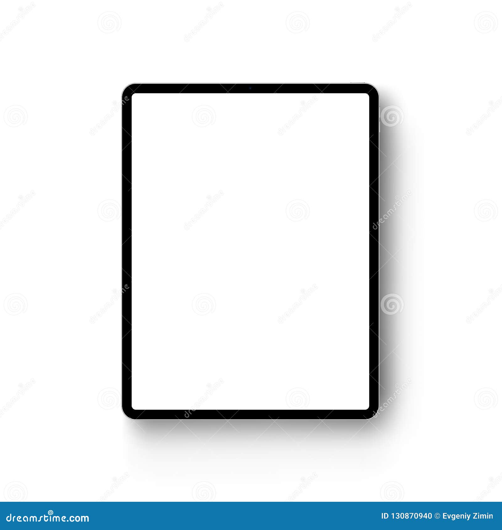 Black Tablet Computer Mock Up Isolated on White Backround - Front View ...