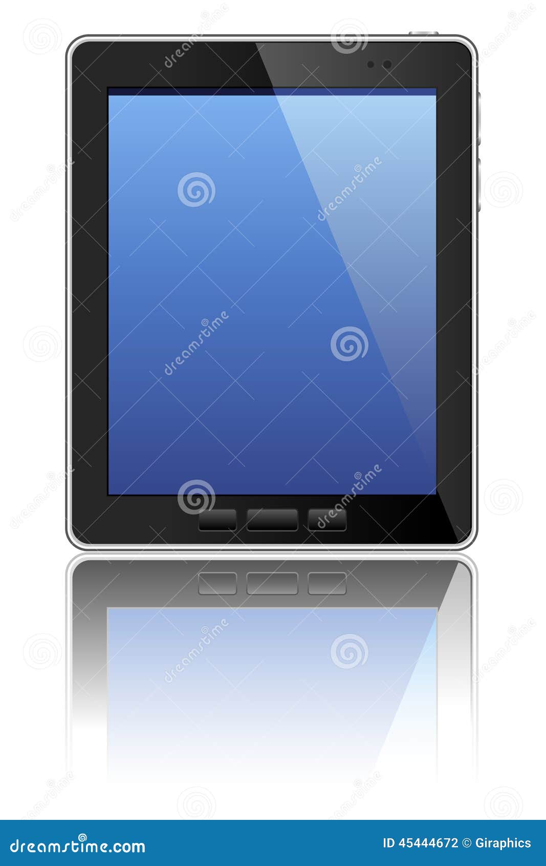 Black Tablet Computer stock vector. Illustration of reflection - 45444672